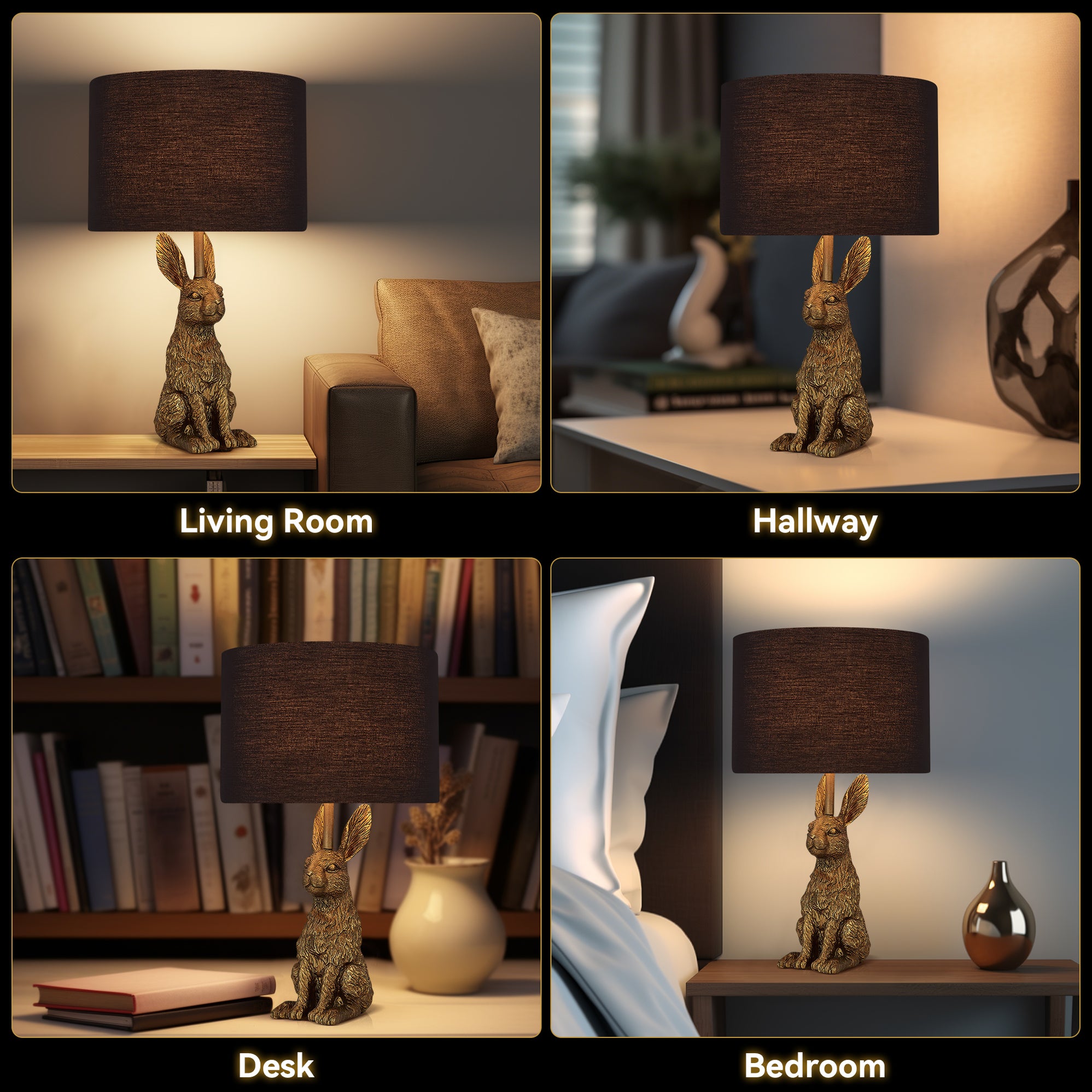 Rabbit Sitting Table Lamp - Gold – Lexi Lighting