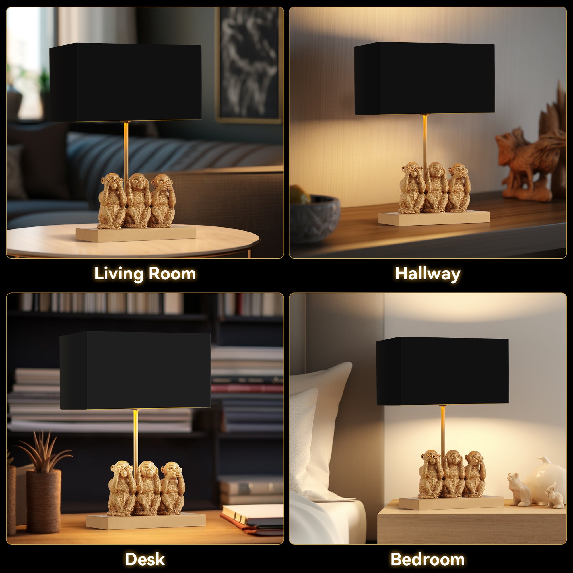 Three Wise Monkeys Table Lamp – Lexi Lighting