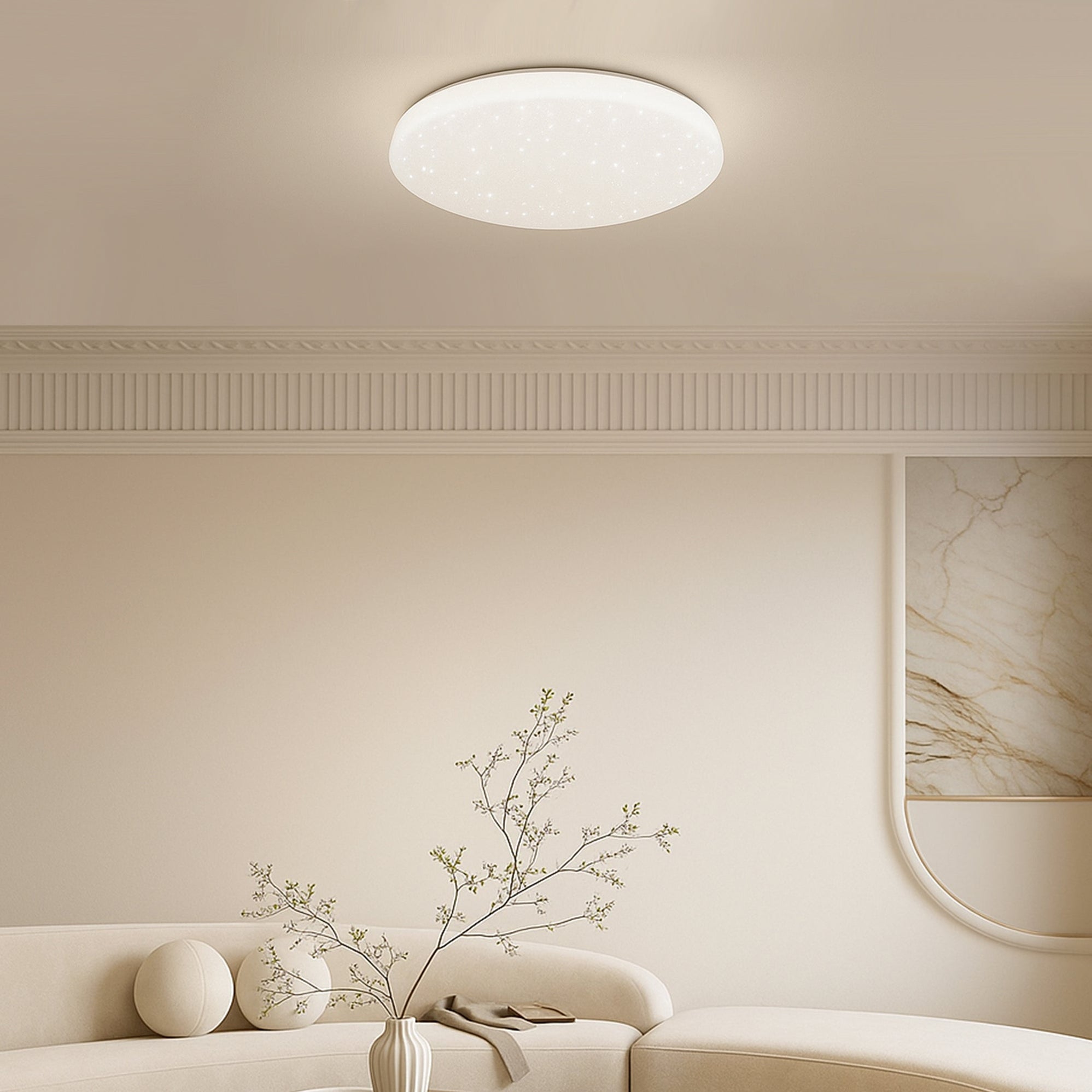 Starry Glow Tri Colour Dimmable Flush Mount LED Ceiling Light - Large ...