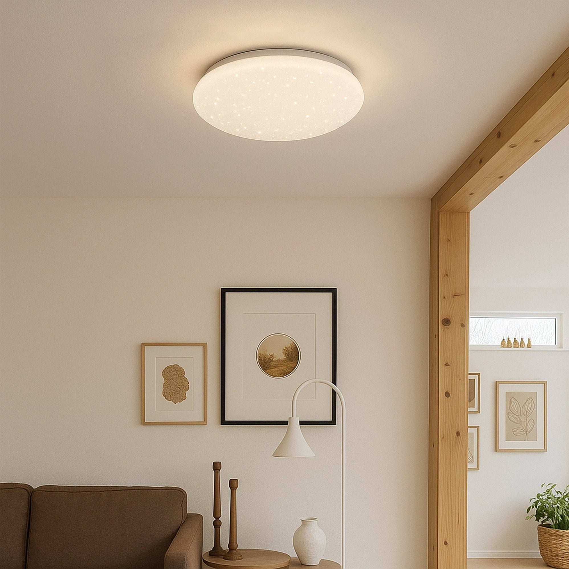 Starry Glow Tri Colour Dimmable Flush Mount LED Ceiling Light - Medium ...