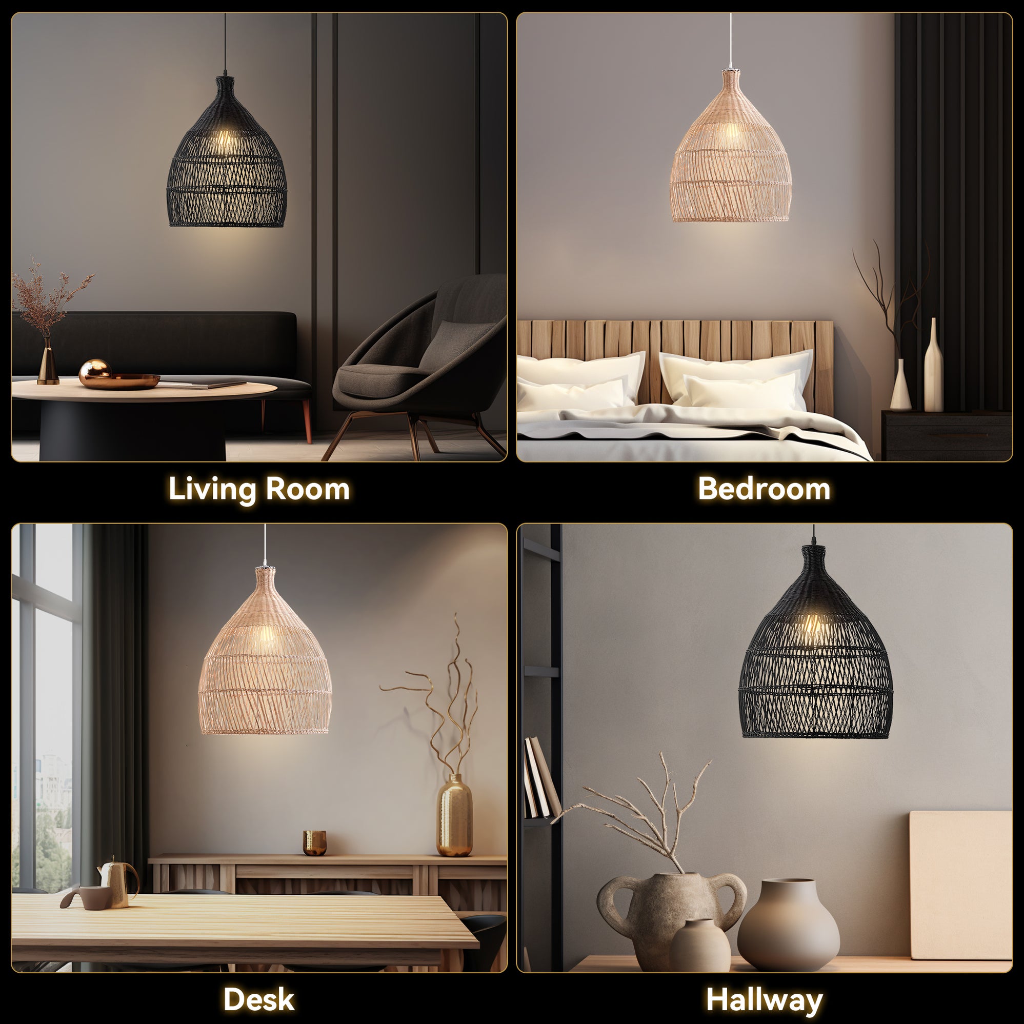 Shanen Rattan Pendant Light - Natural – Lexi Lighting