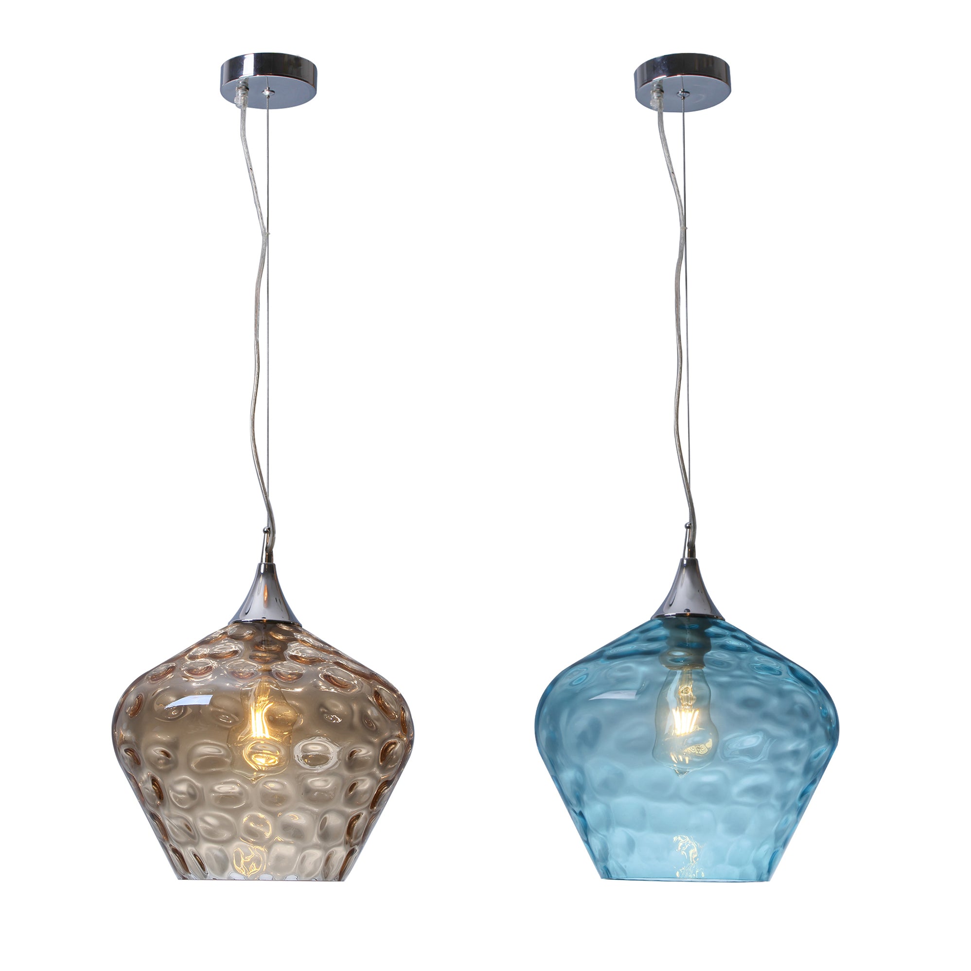 Zyla Glass Pendant Light - Blue/Amber – Lexi Lighting