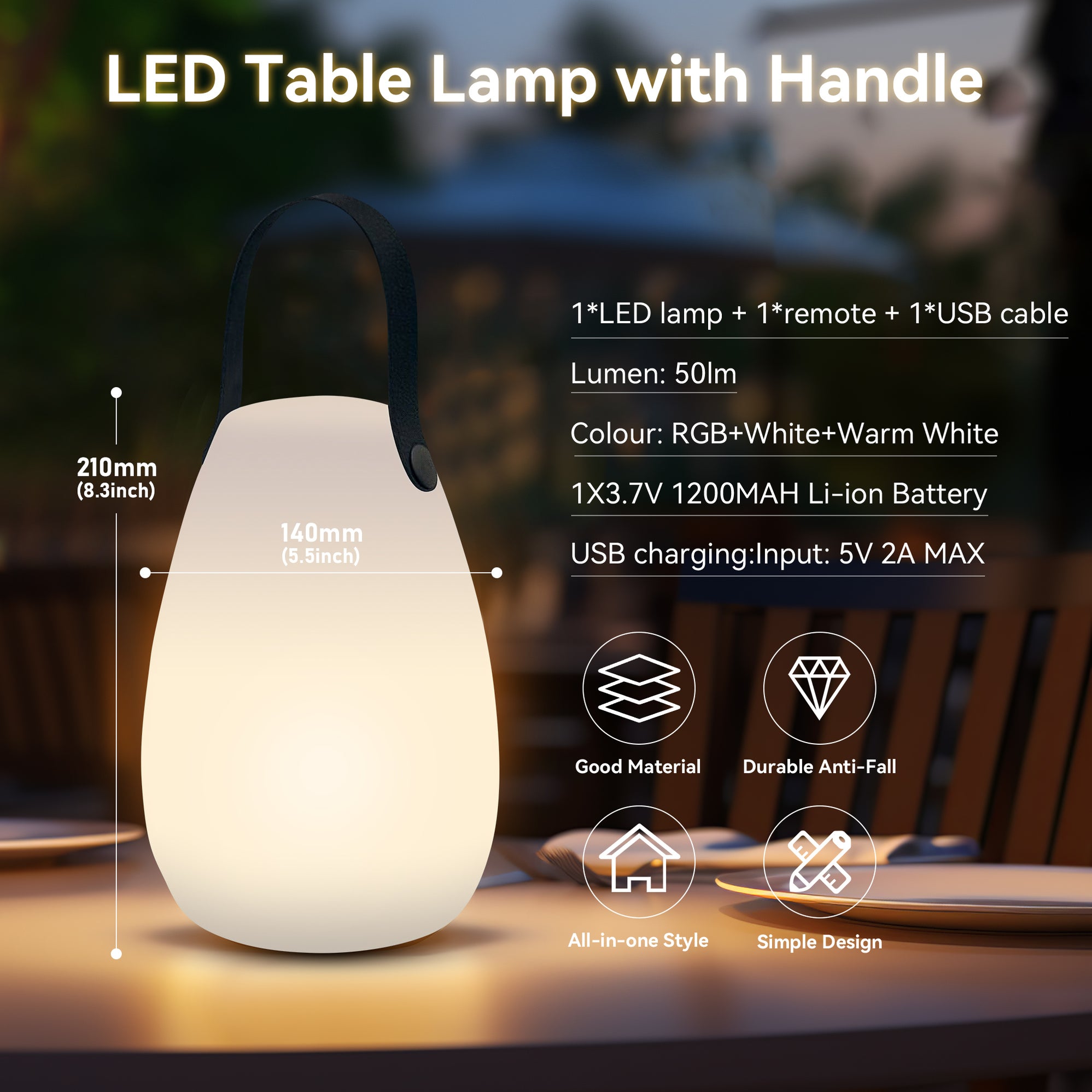 LED Table Lamp with Handle – Lexi Lighting