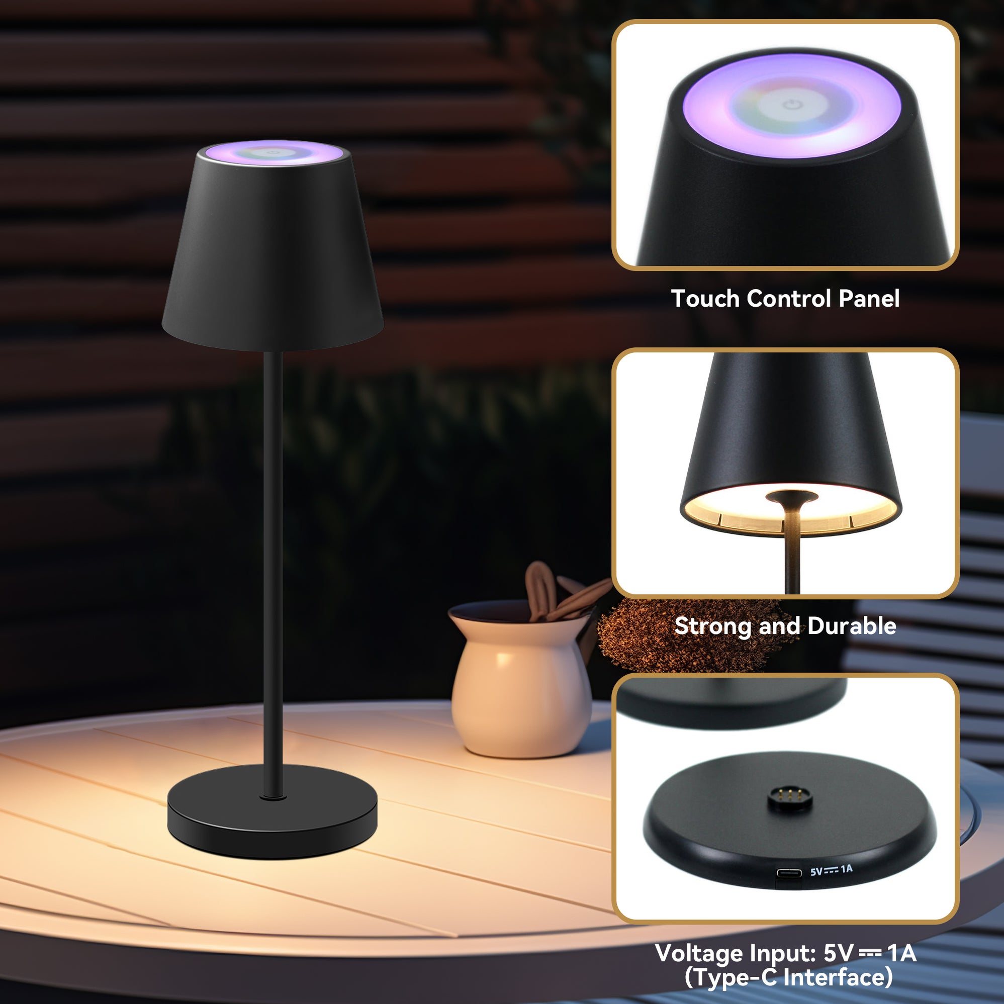 Enoki Portable RGB Table Lamp - Black – Lexi Lighting