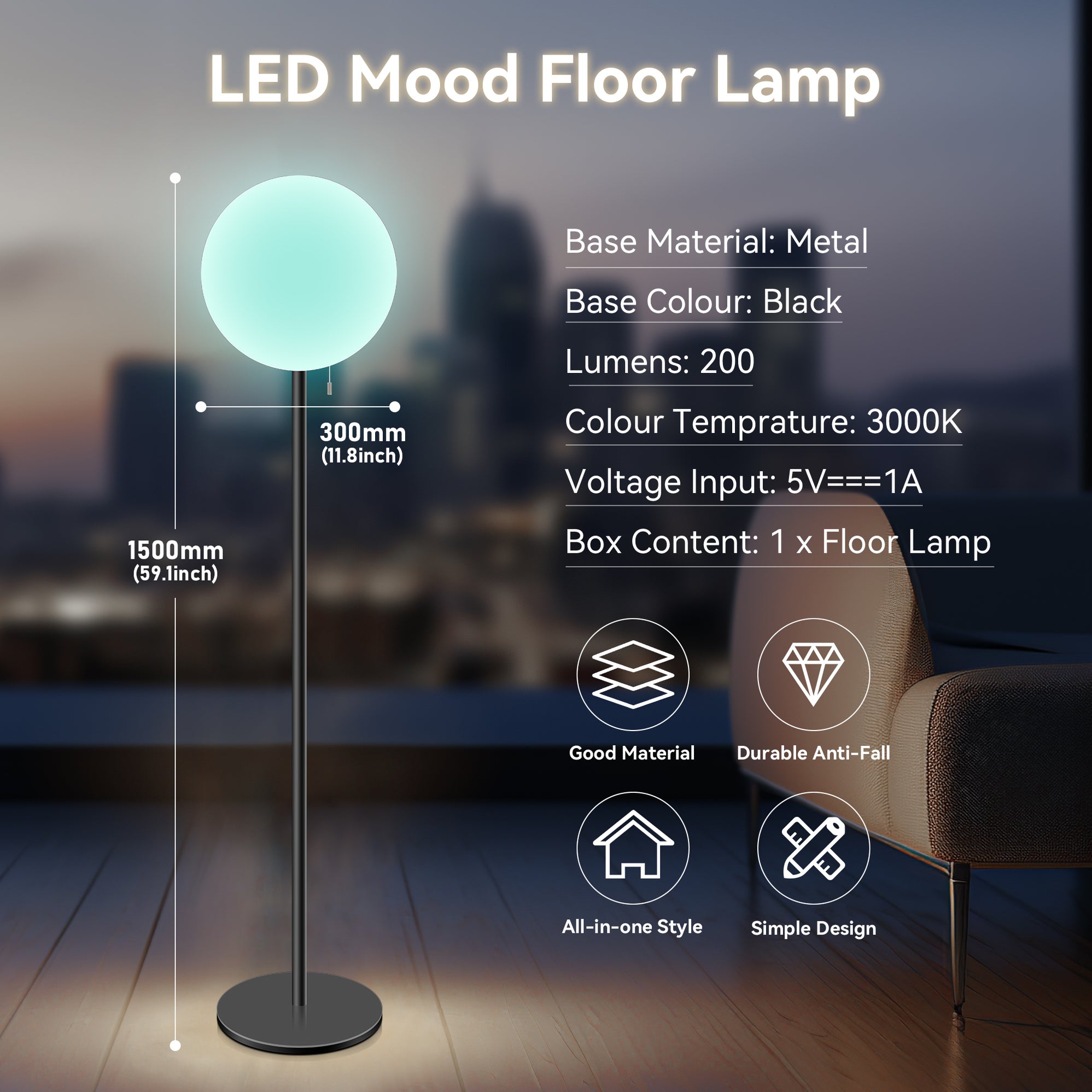 LED Mood Floor Lamp 30CM Power – Lexi Lighting