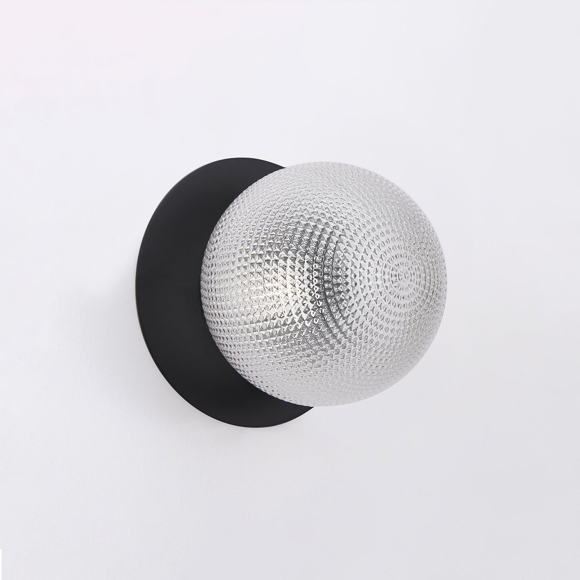 Odessa Diamond Cut Glass LED Wall Light with Black Base - Warm White/S ...