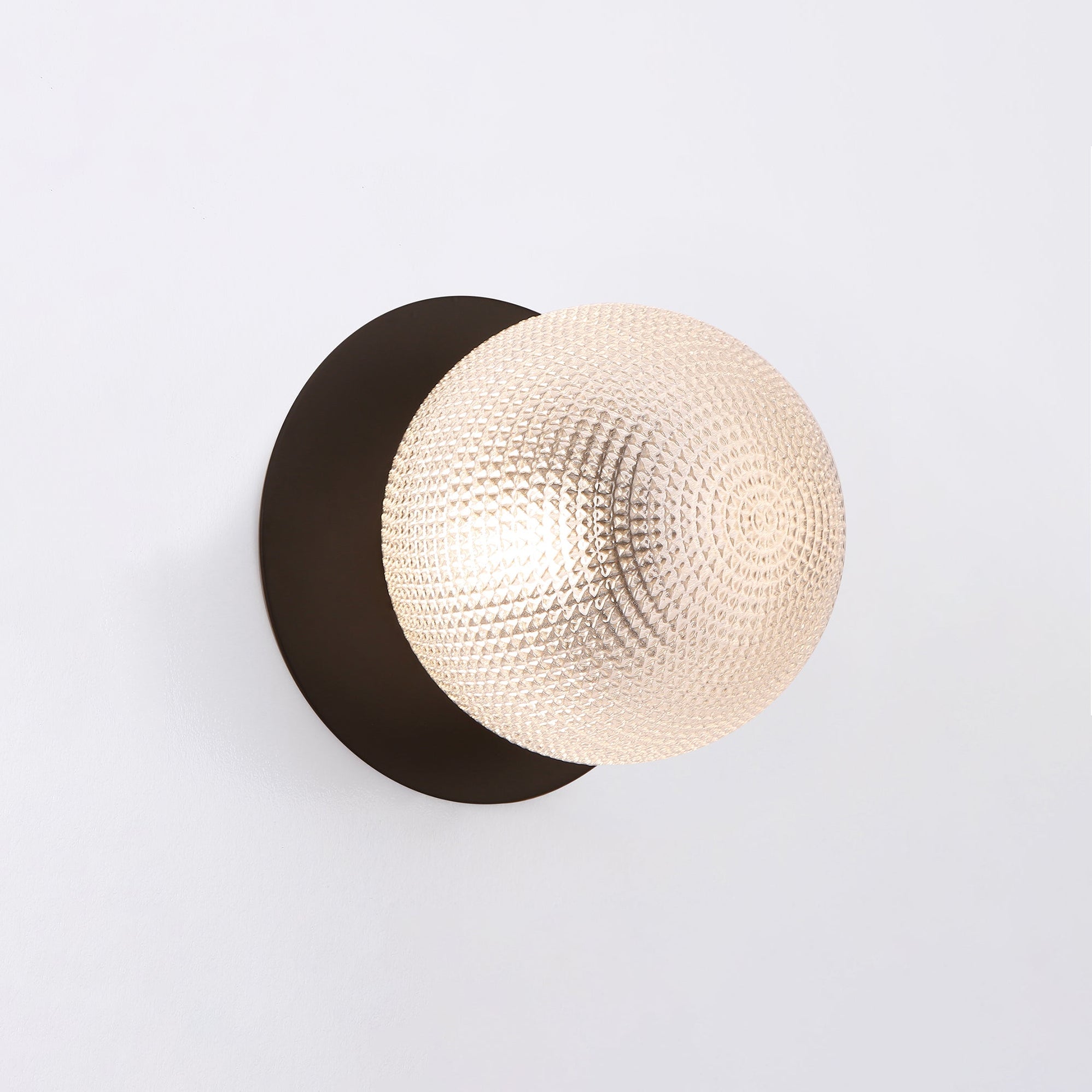 Odessa Diamond Cut Glass LED Wall Light with Black Base - Warm White/S ...