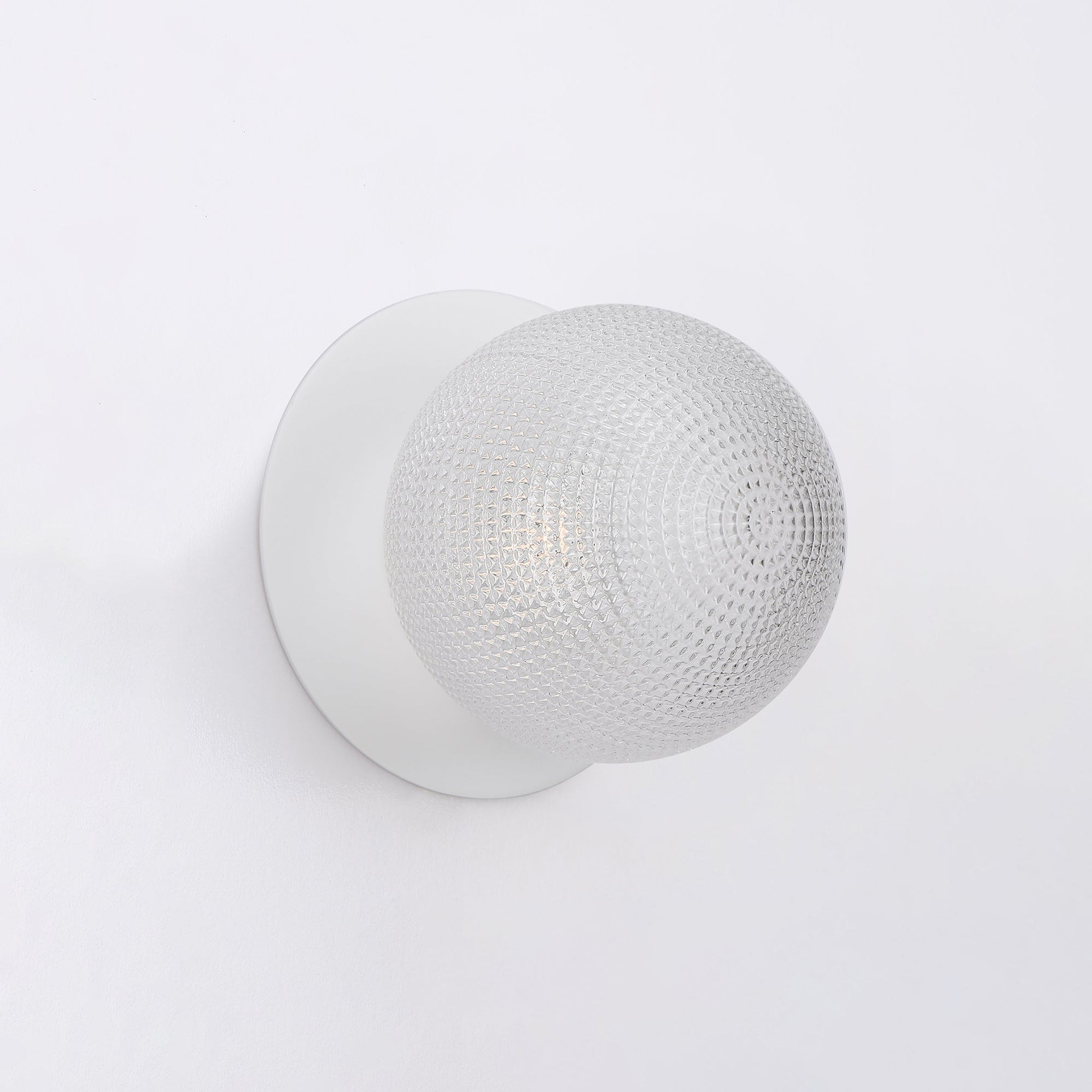 Odessa Diamond Cut Glass LED Wall Light with White Base - Warm White/S ...