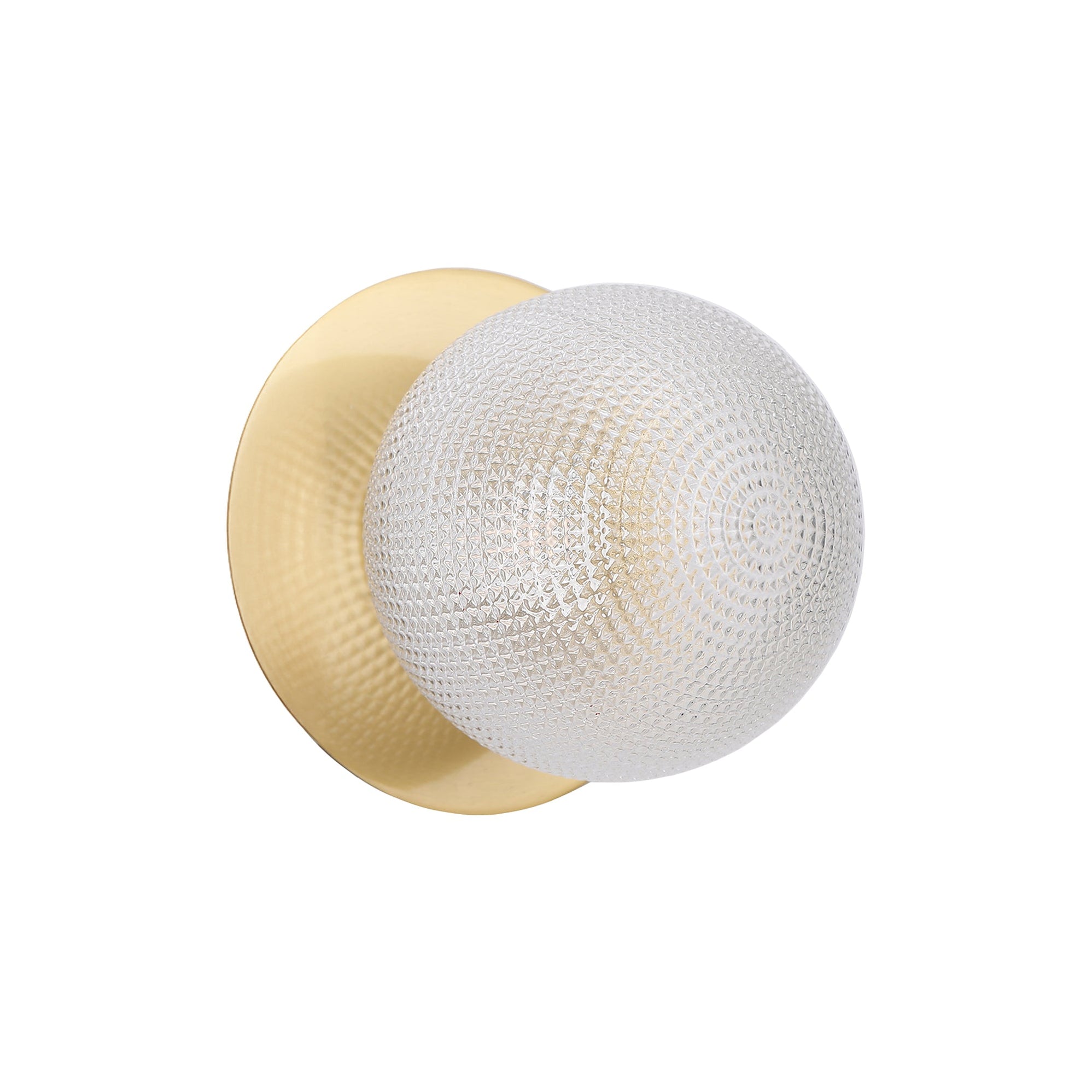 Odessa Diamond Cut Glass LED Wall Light with Brass Base - Warm White/S ...