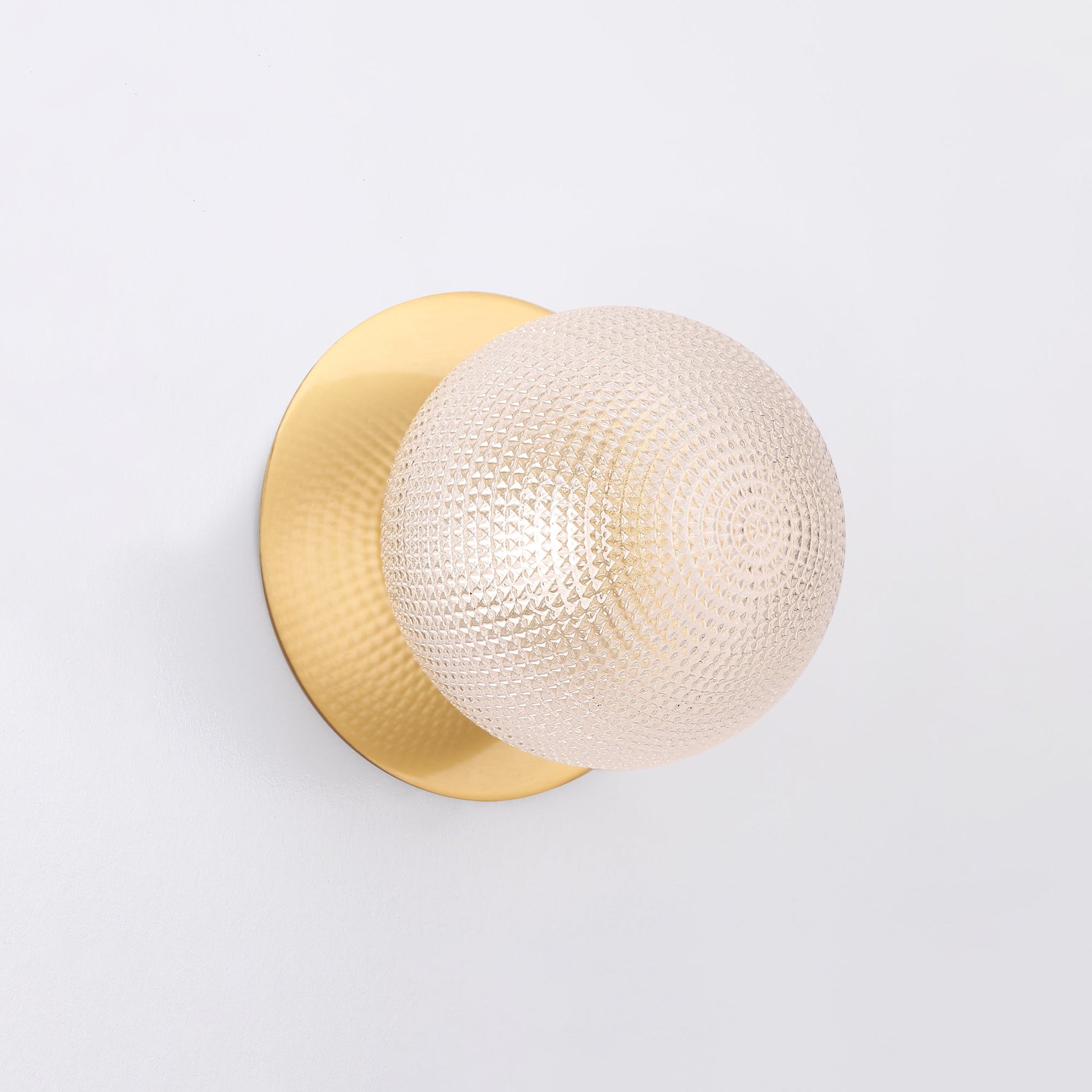 Odessa Diamond Cut Glass LED Wall Light with Brass Base - Warm White/S ...