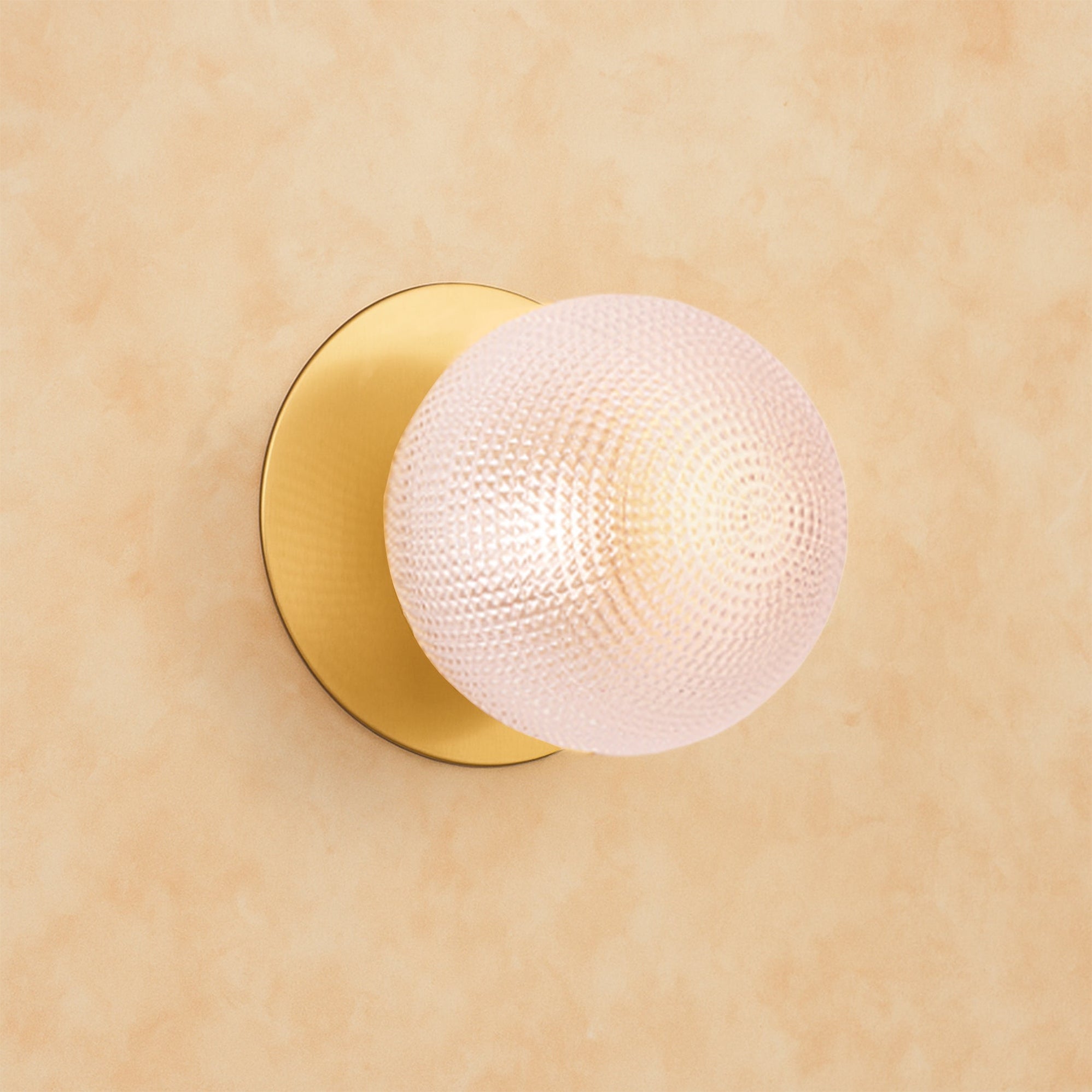 Odessa Diamond Cut Glass LED Wall Light with Brass Base - Warm White/S ...