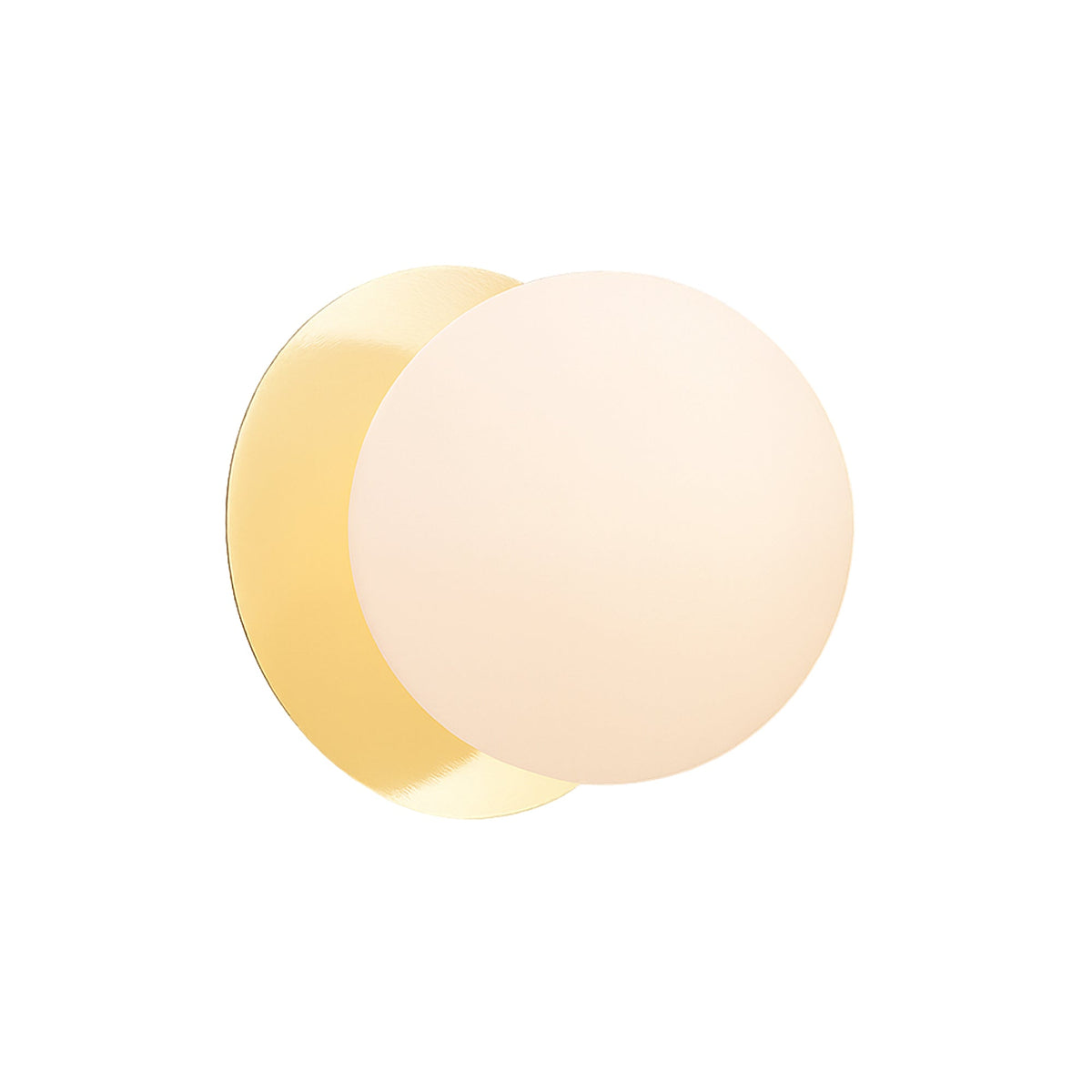 Odessa Opal Frosted Glass LED Wall Light with Gold Base - Warm White/S ...