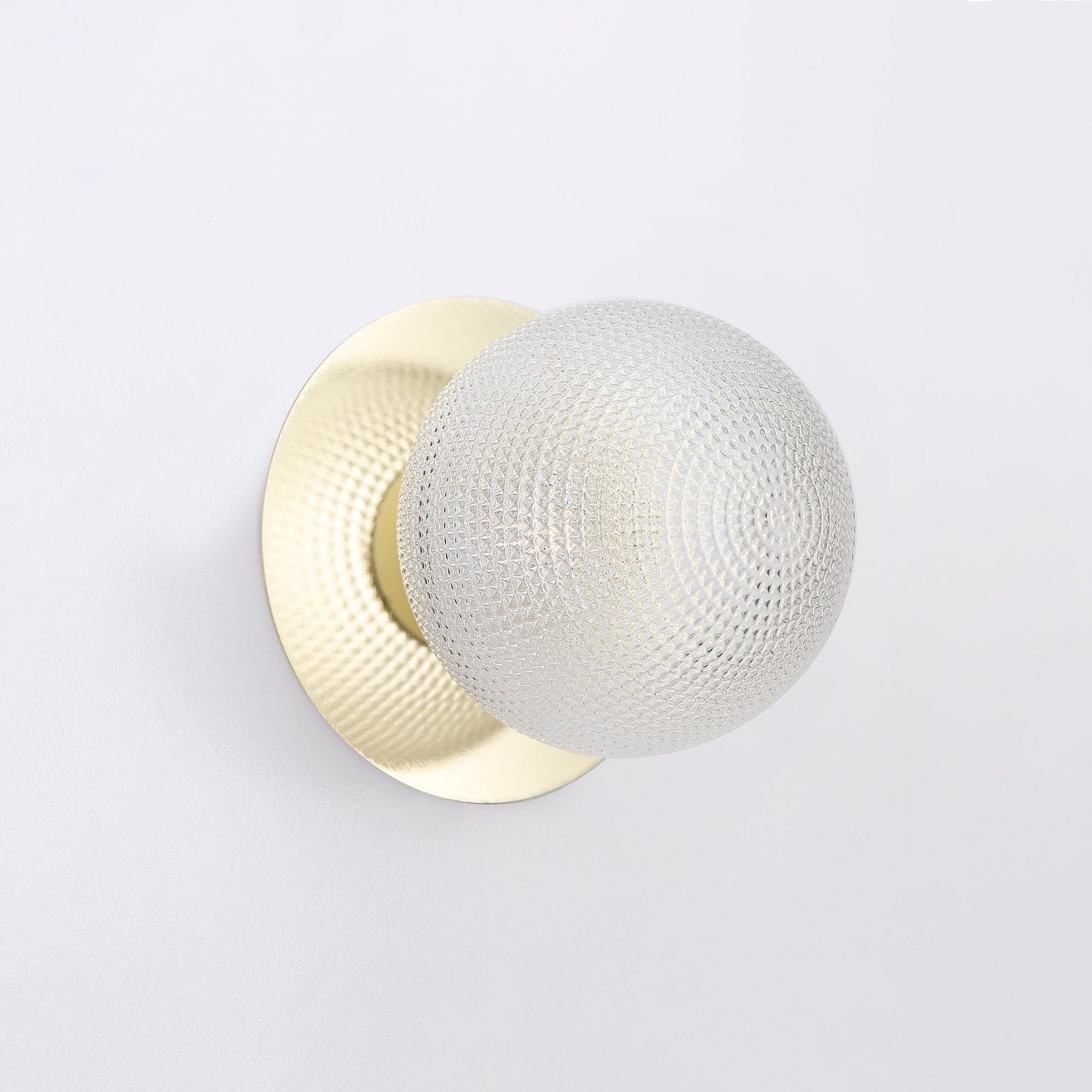 Odessa Diamond Cut Glass LED Wall Light with Gold Base - Warm White/Sm ...