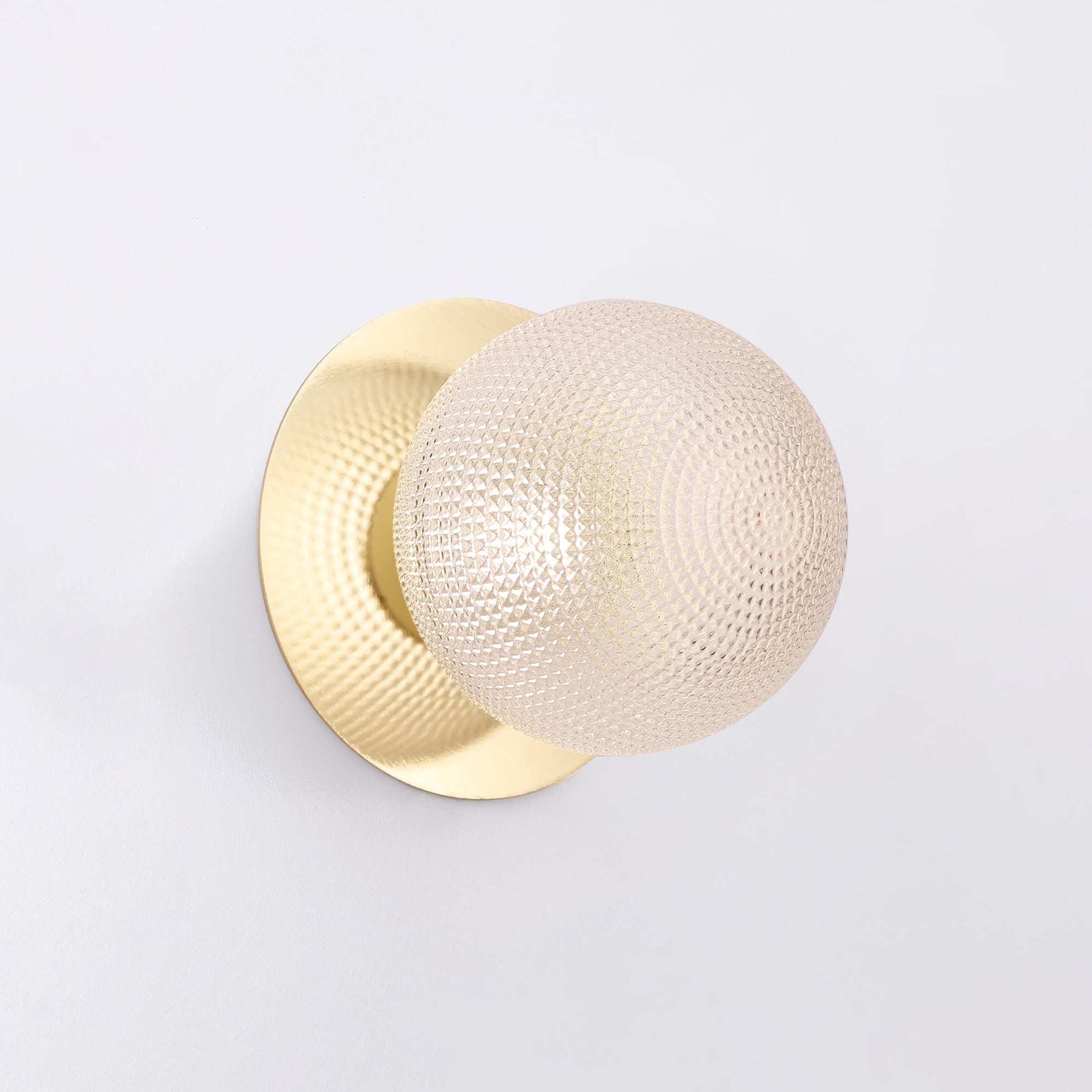 Odessa Diamond Cut Glass LED Wall Light with Gold Base - Warm White/Sm ...