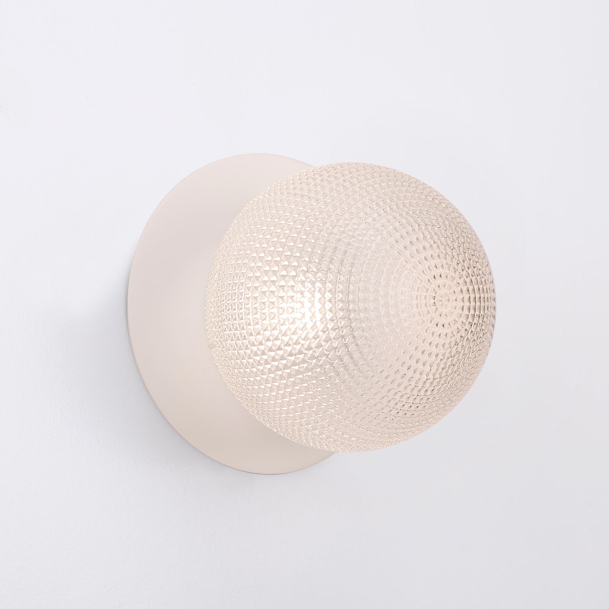 Odessa Diamond Cut Glass LED Wall Light with White Base - Warm White/L ...