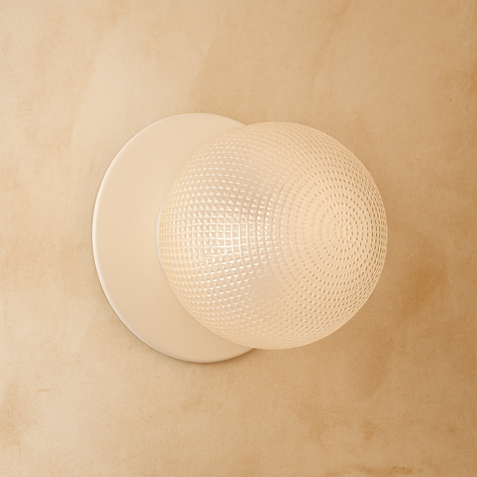 Odessa Diamond Cut Glass LED Wall Light with White Base - Warm White/L ...