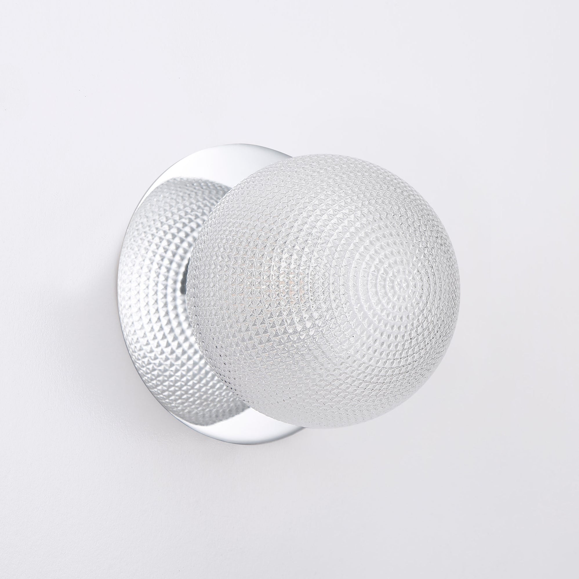 Odessa Diamond Cut Glass LED Wall Light with Chrome Base - Warm White ...