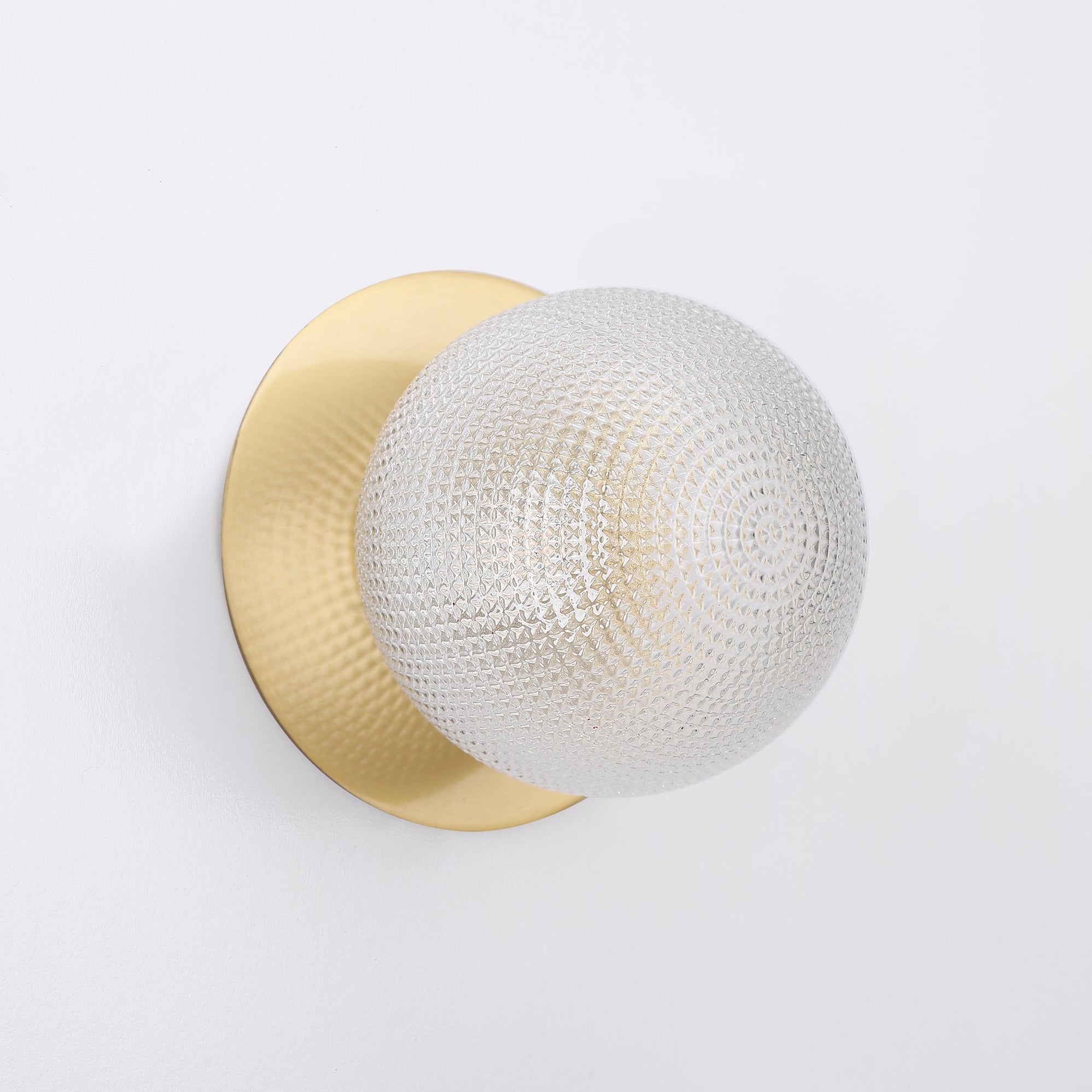 Odessa Diamond Cut Glass LED Wall Light with Brass Base - Warm White/L ...