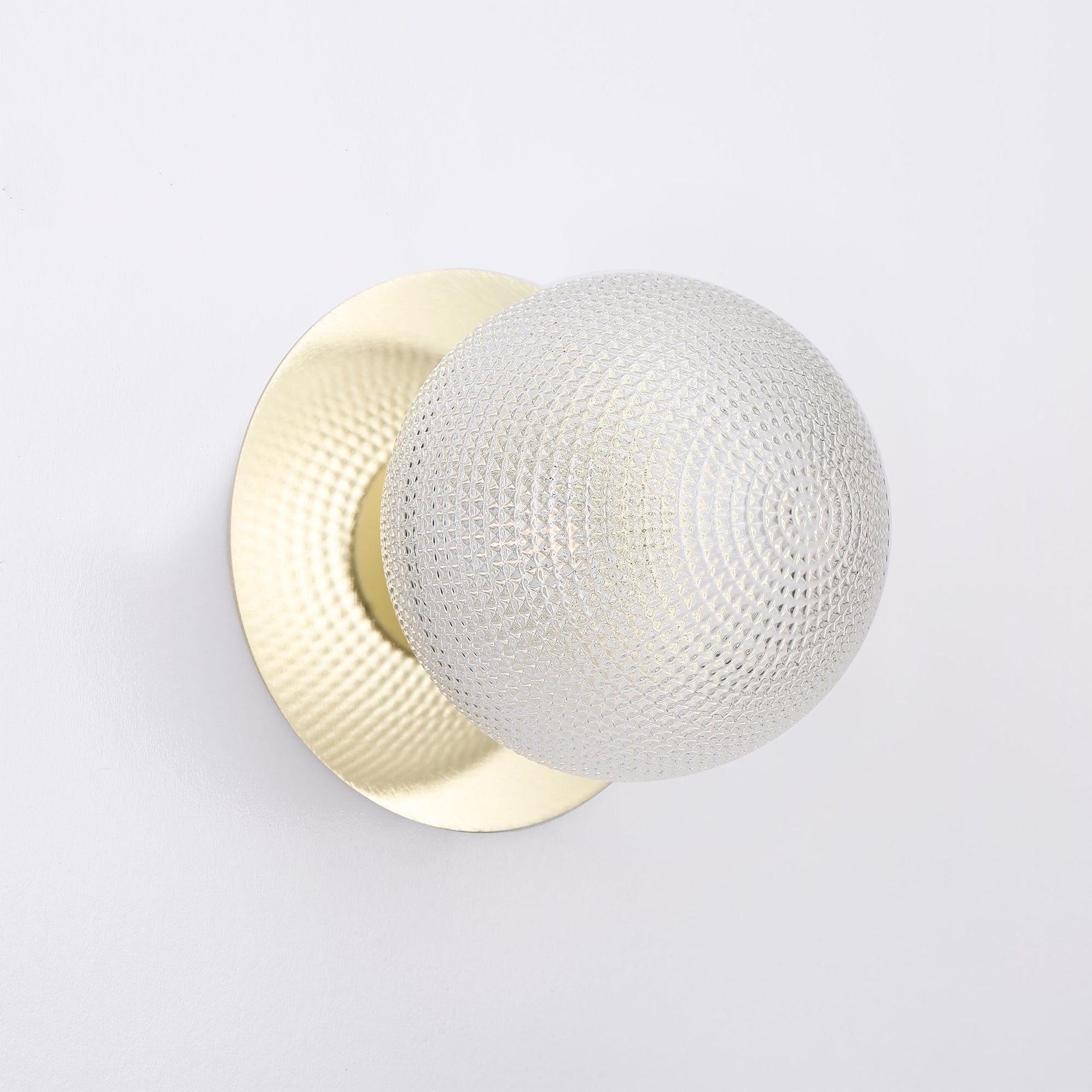 Odessa Diamond Cut Glass LED Wall Light with Gold Base - Warm White/La ...