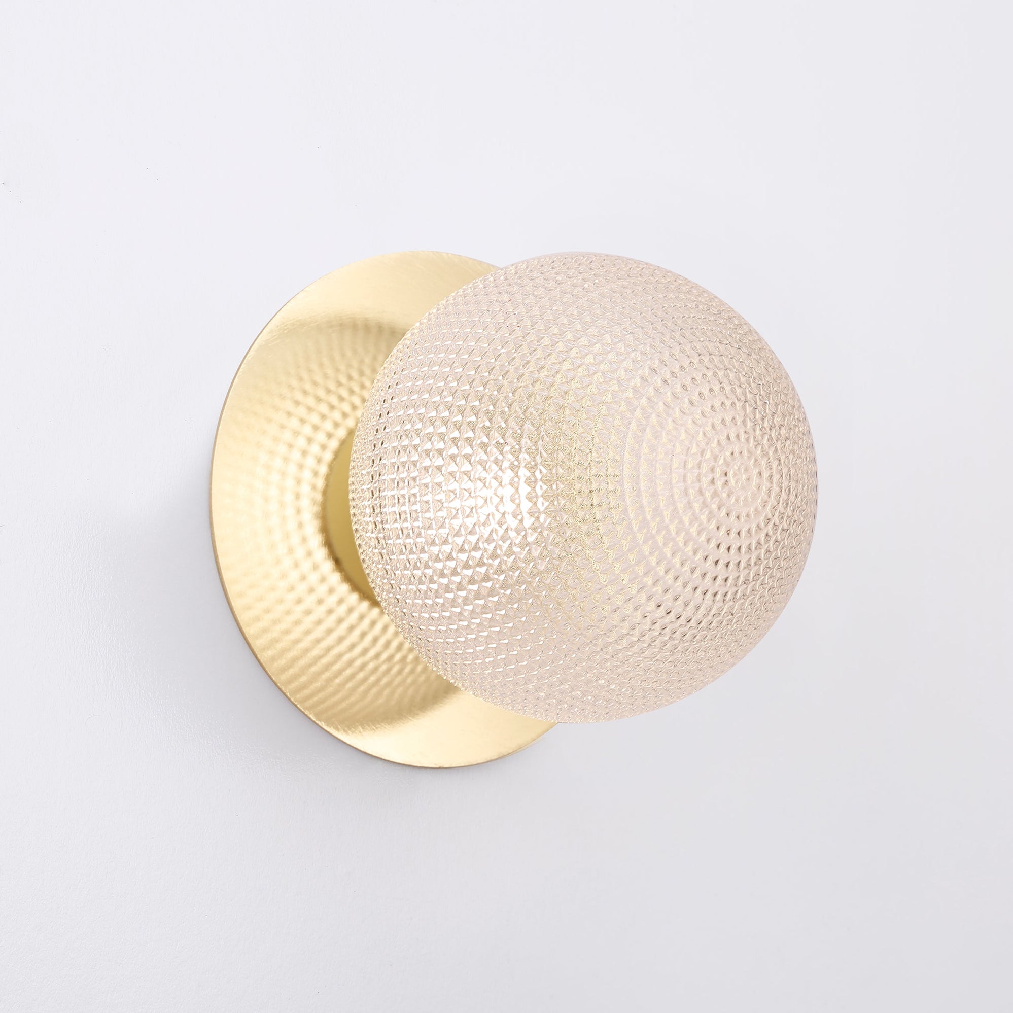 Odessa Diamond Cut Glass LED Wall Light with Gold Base - Warm White/La ...