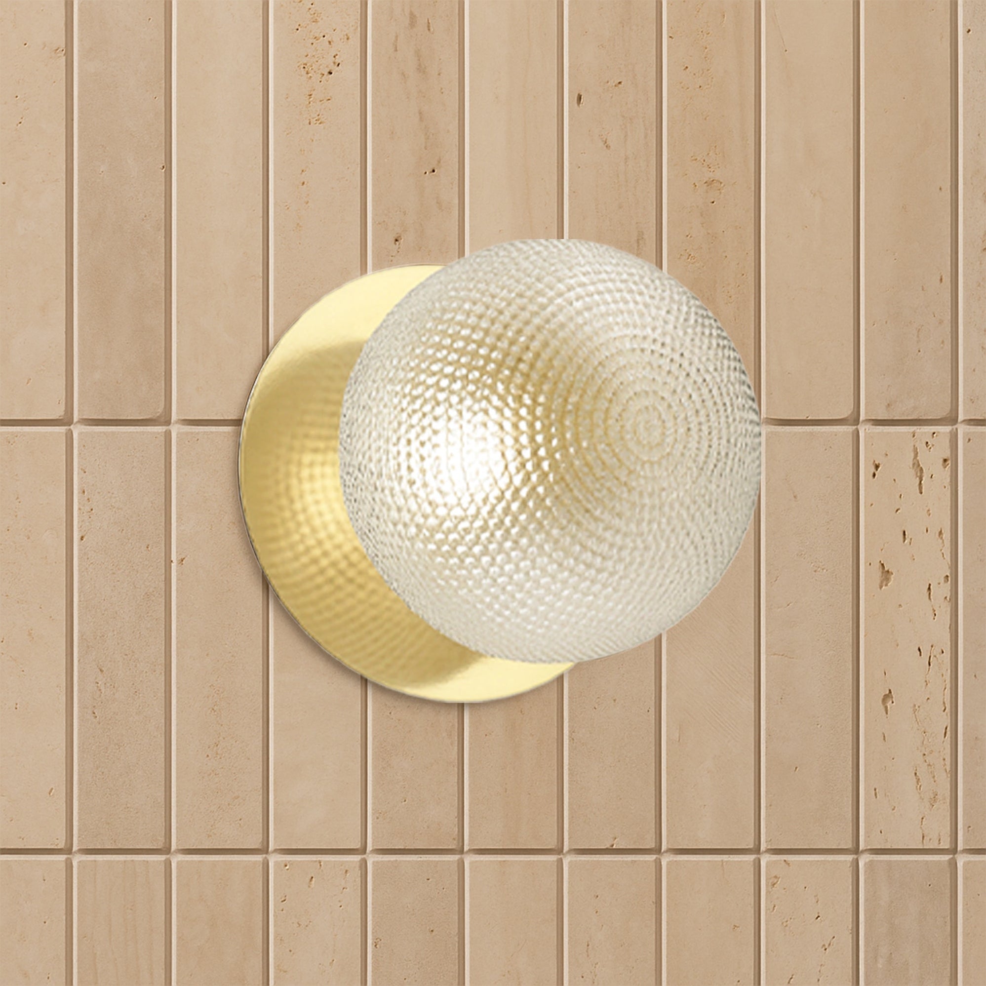 Odessa Diamond Cut Glass LED Wall Light with Gold Base - White/Small ...