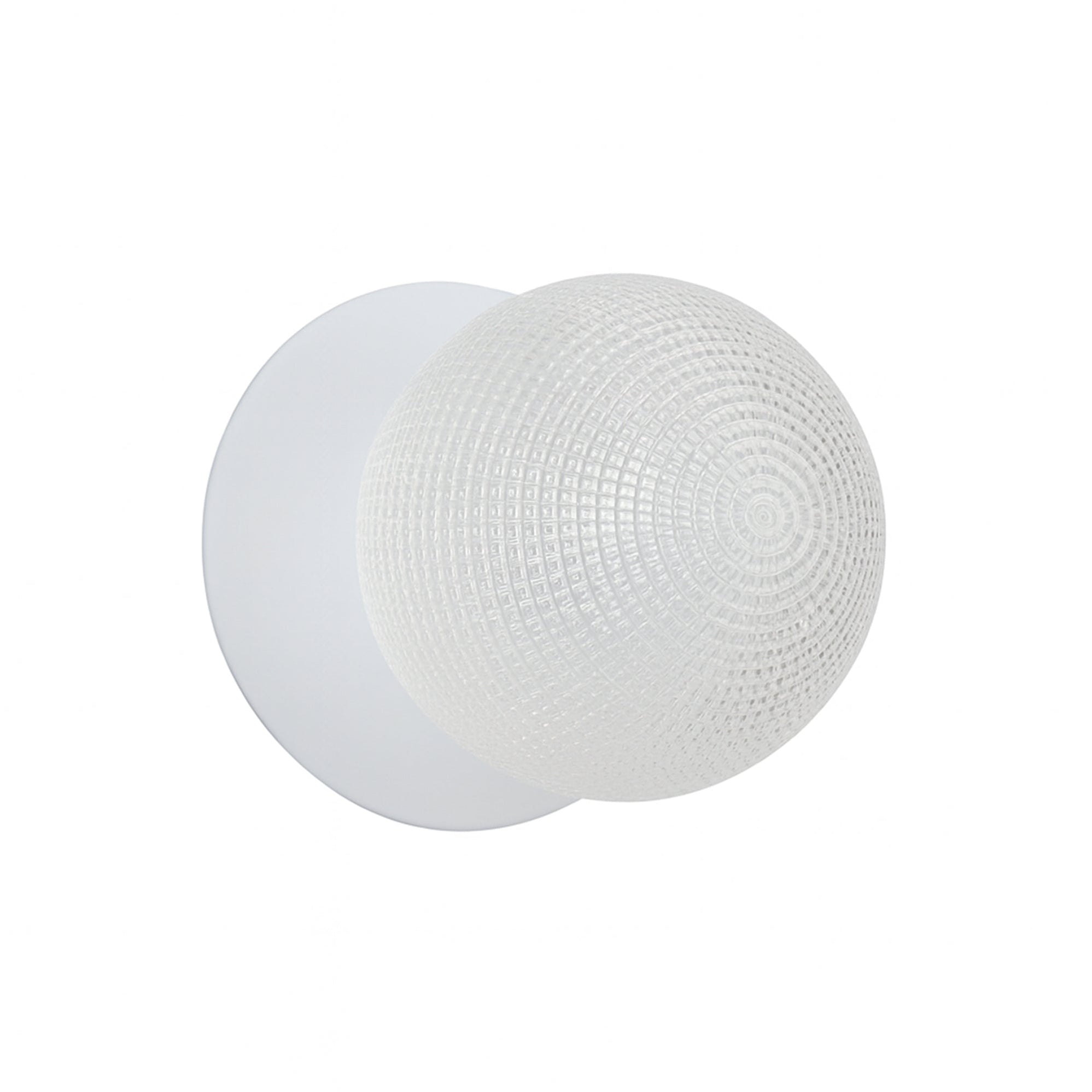 Odessa Diamond Cut Glass LED Wall Light with White Base - White/Large ...