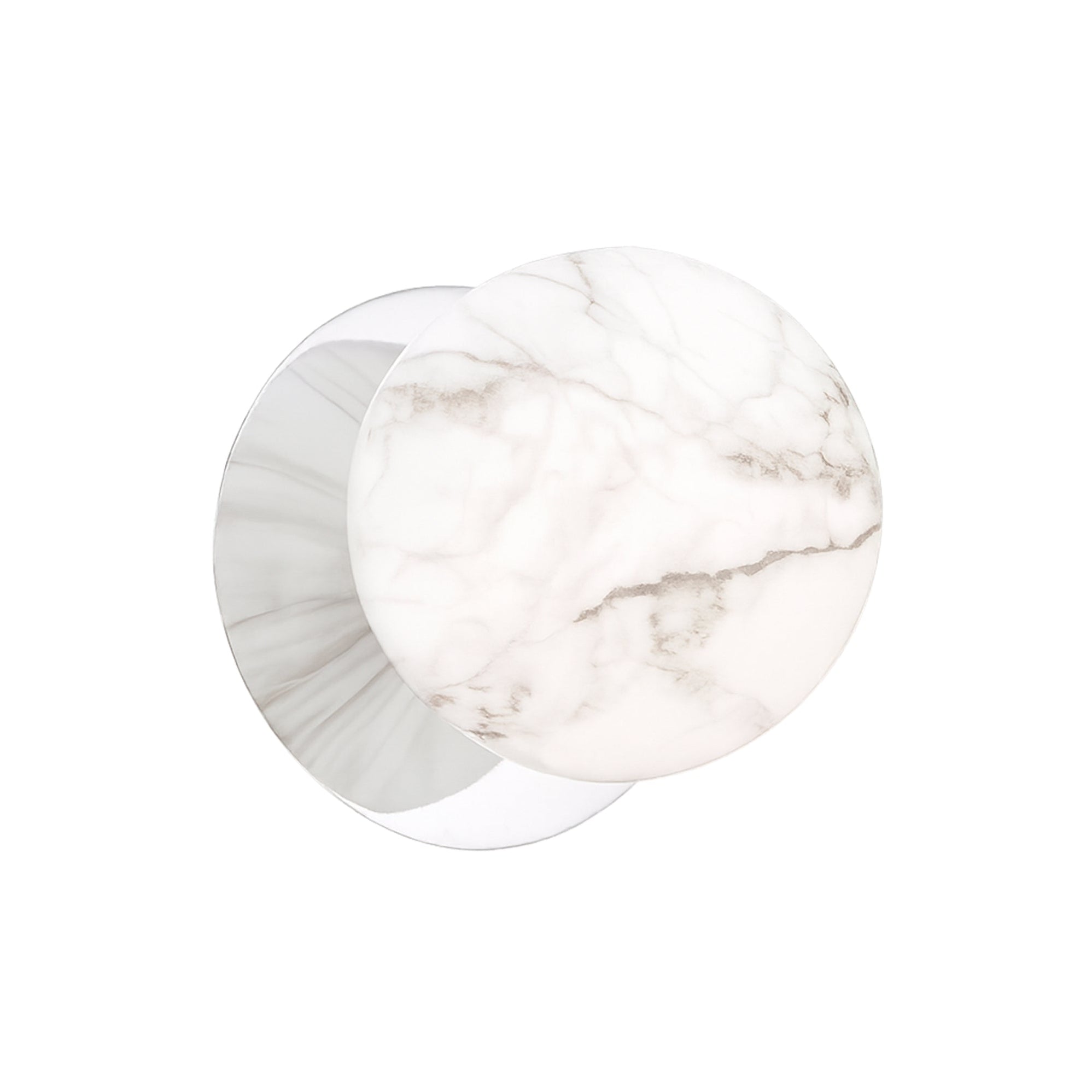 Odessa Marble Opal Glass LED Wall Light with Chrome Base - White/Large ...