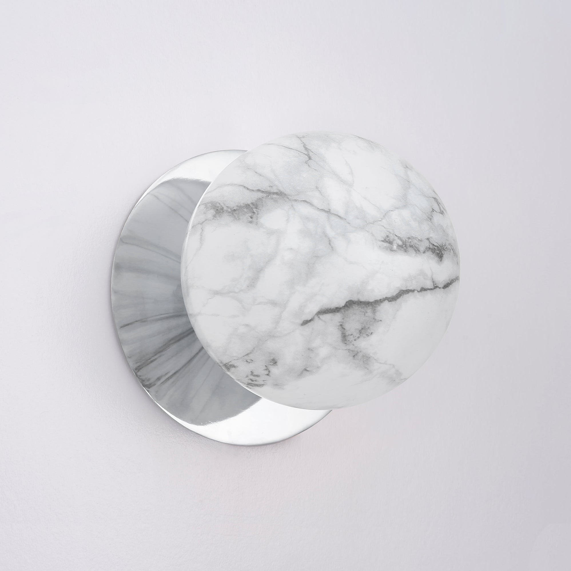Odessa Marble Opal Glass LED Wall Light with Chrome Base - White/Large ...