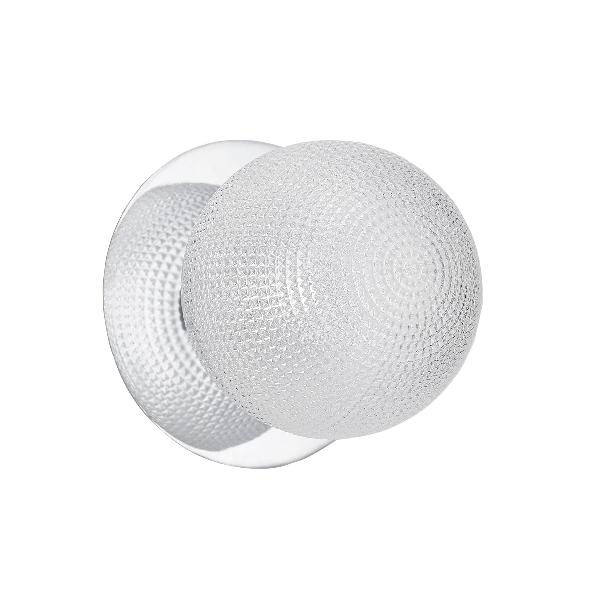 Odessa Diamond Cut Glass LED Wall Light with Chrome Base - White/Large ...