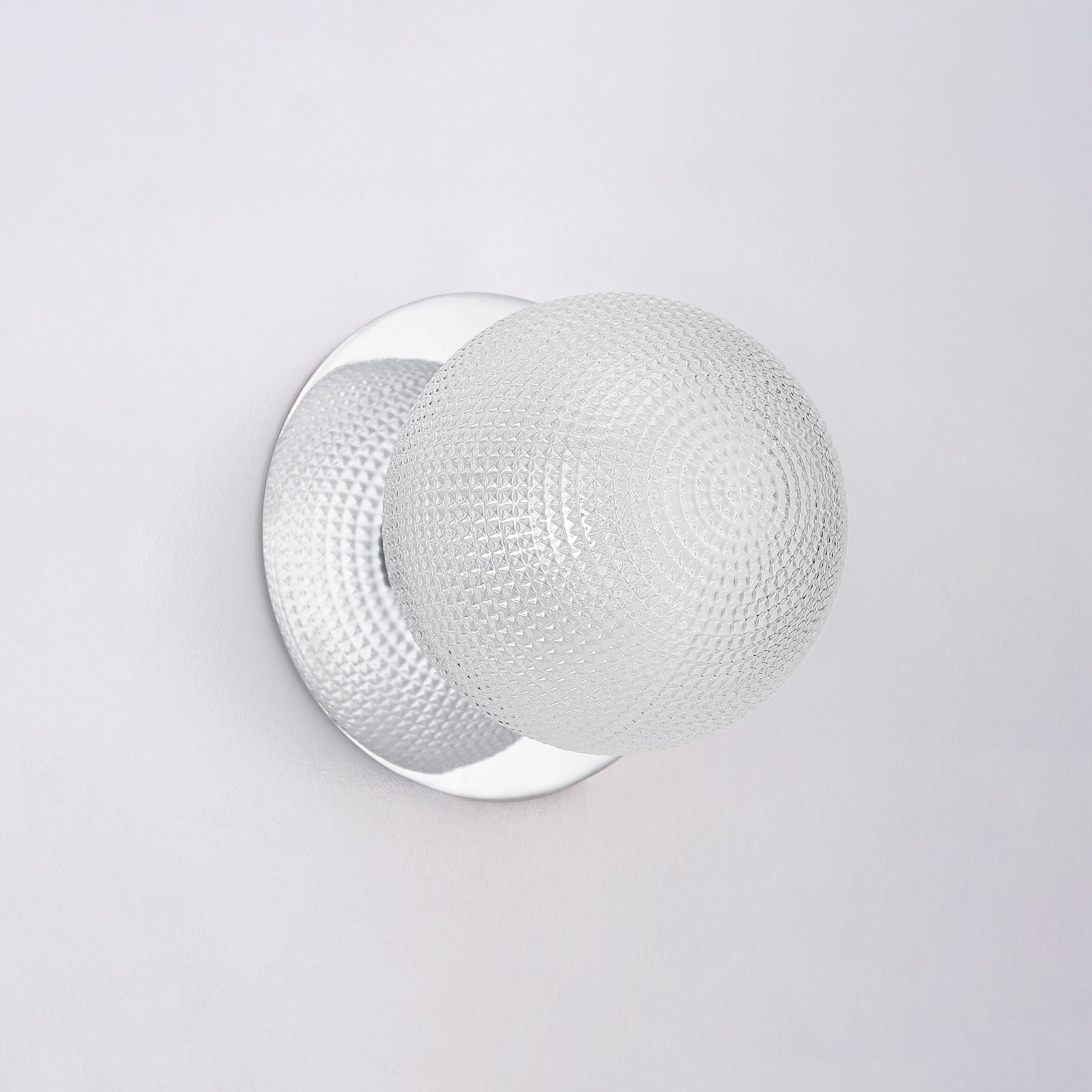 Odessa Diamond Cut Glass LED Wall Light with Chrome Base - White/Small ...