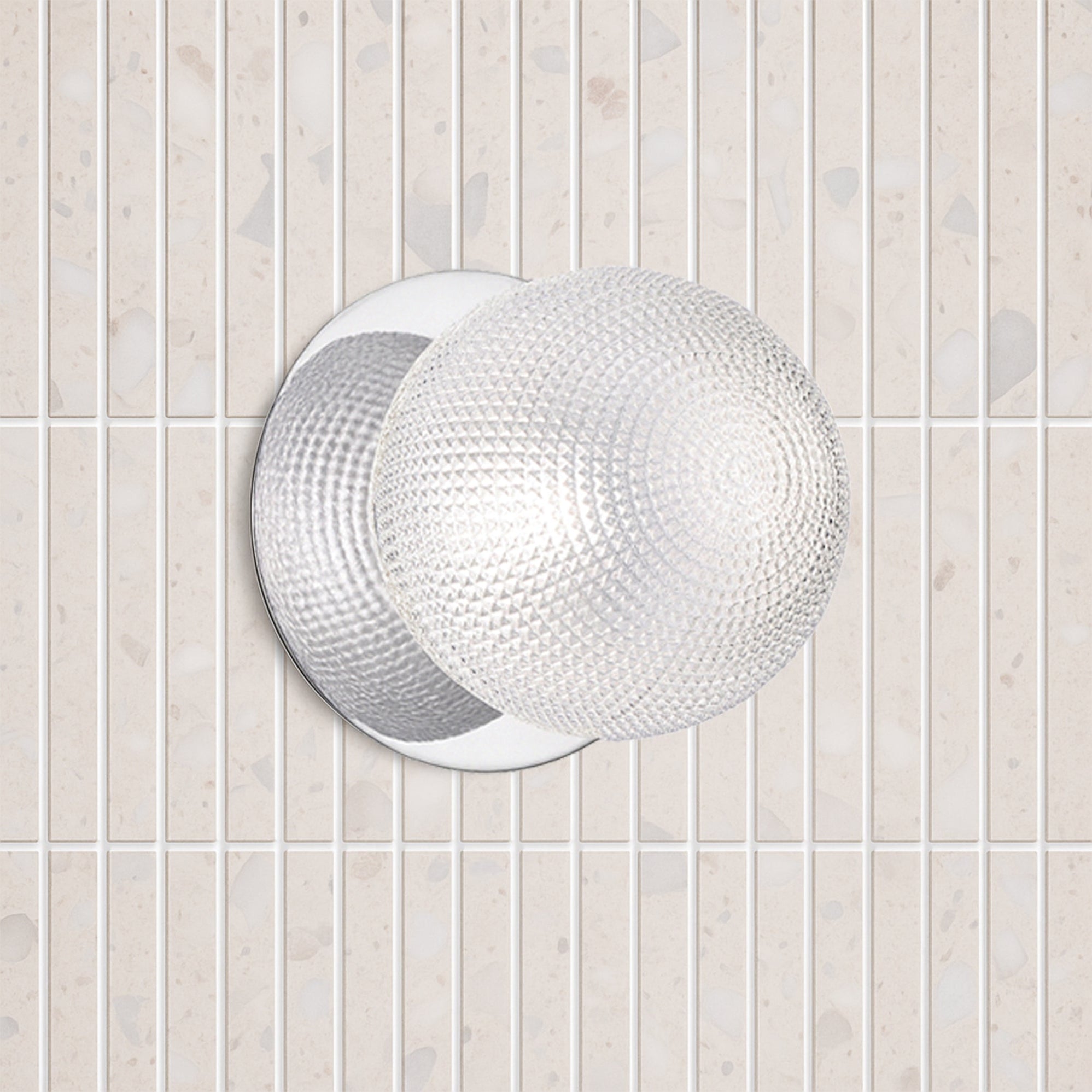 Odessa Diamond Cut Glass LED Wall Light with Chrome Base - White/Small ...