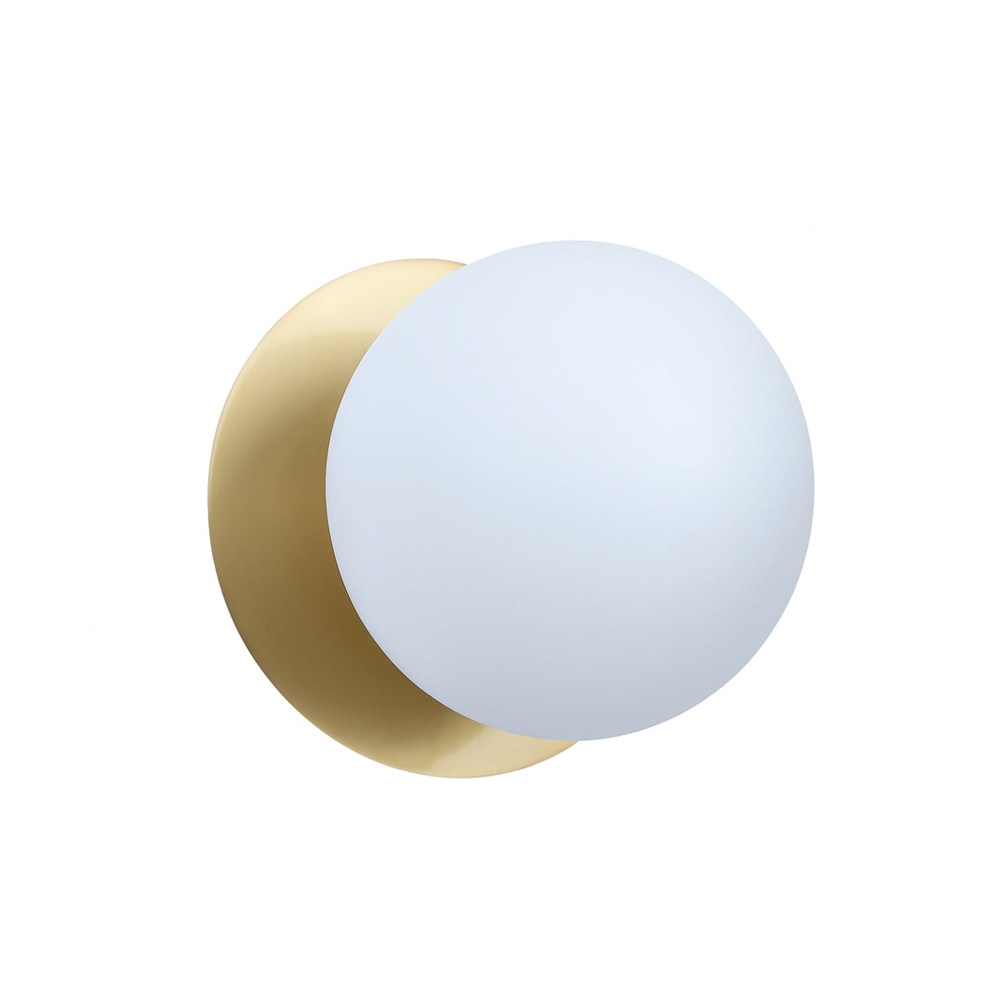 Odessa Opal Frosted Glass LED Wall Light with Brass Base - White/Large ...