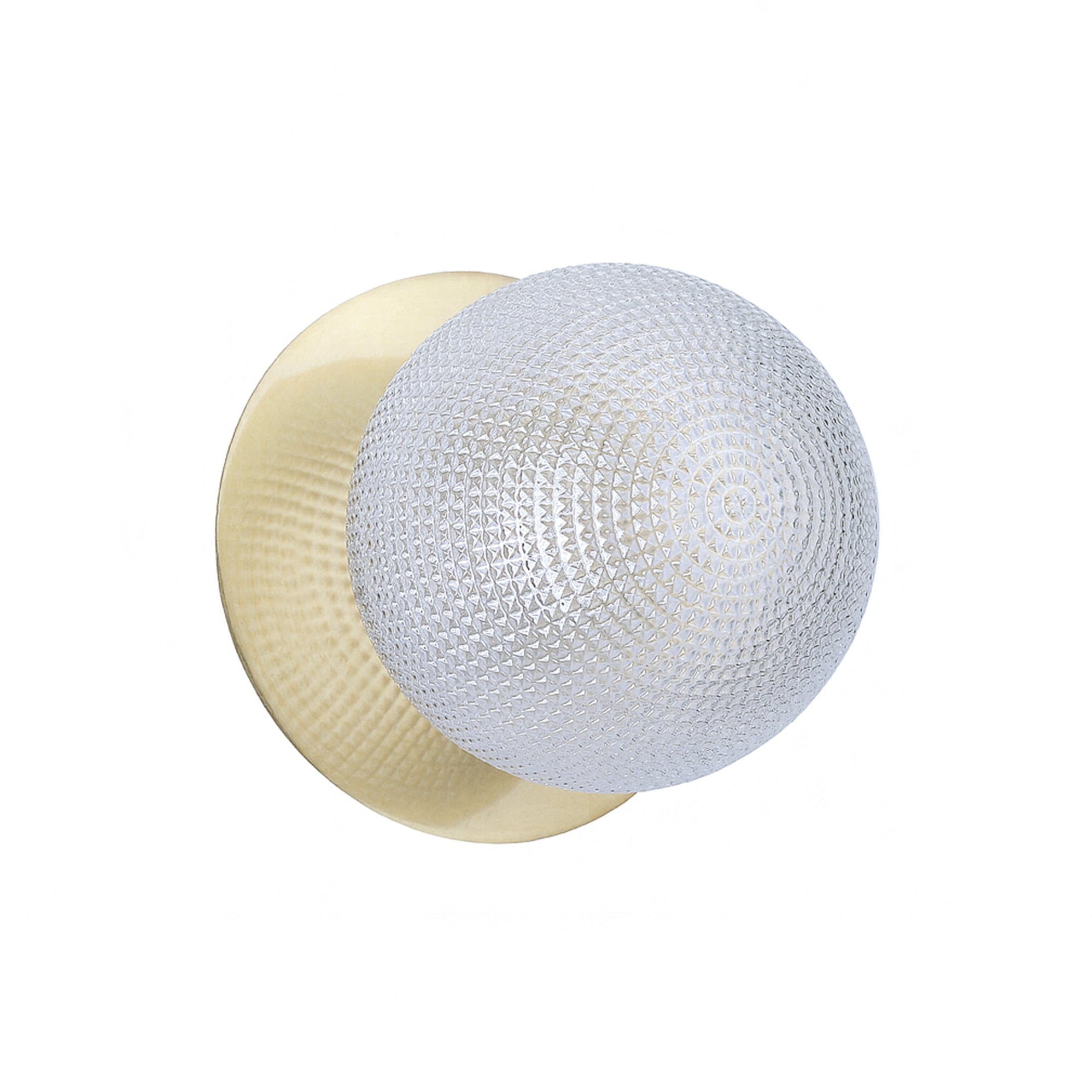 Odessa Diamond Cut Glass LED Wall Light with Brass Base - White/Large ...