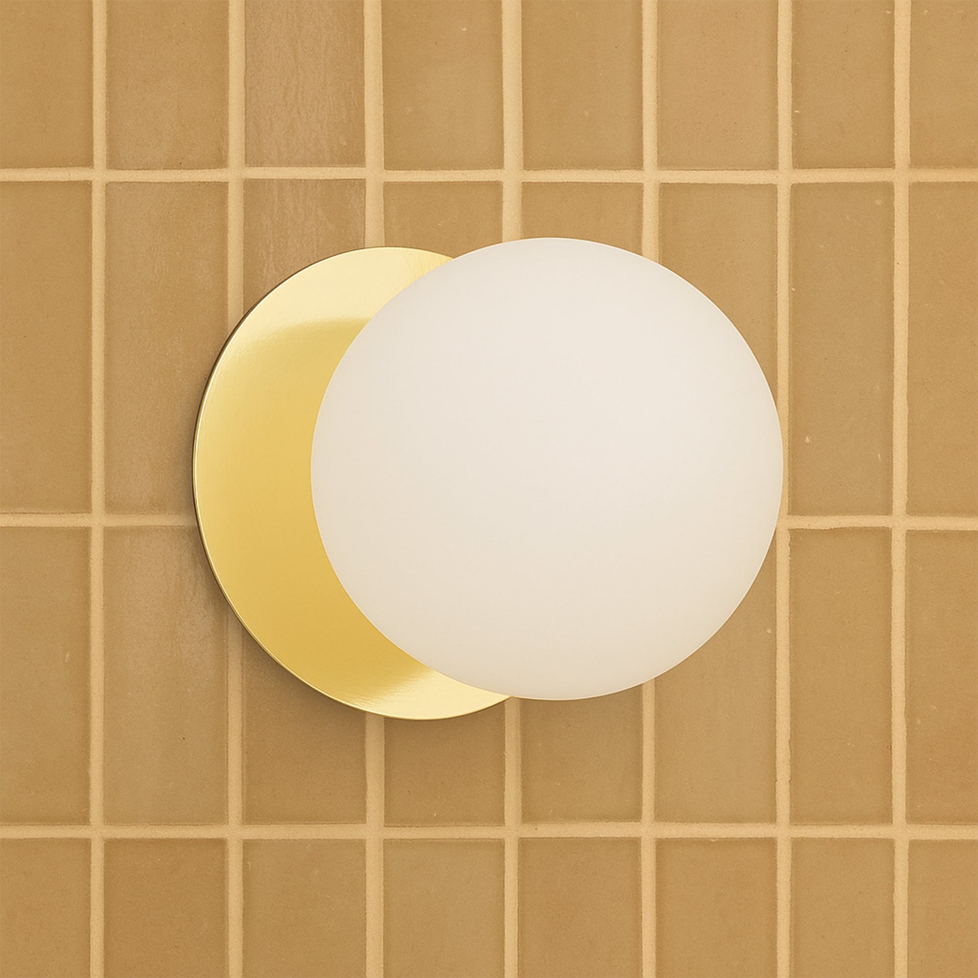 Odessa Opal Frosted Glass LED Wall Light with Gold Base - White/Large ...