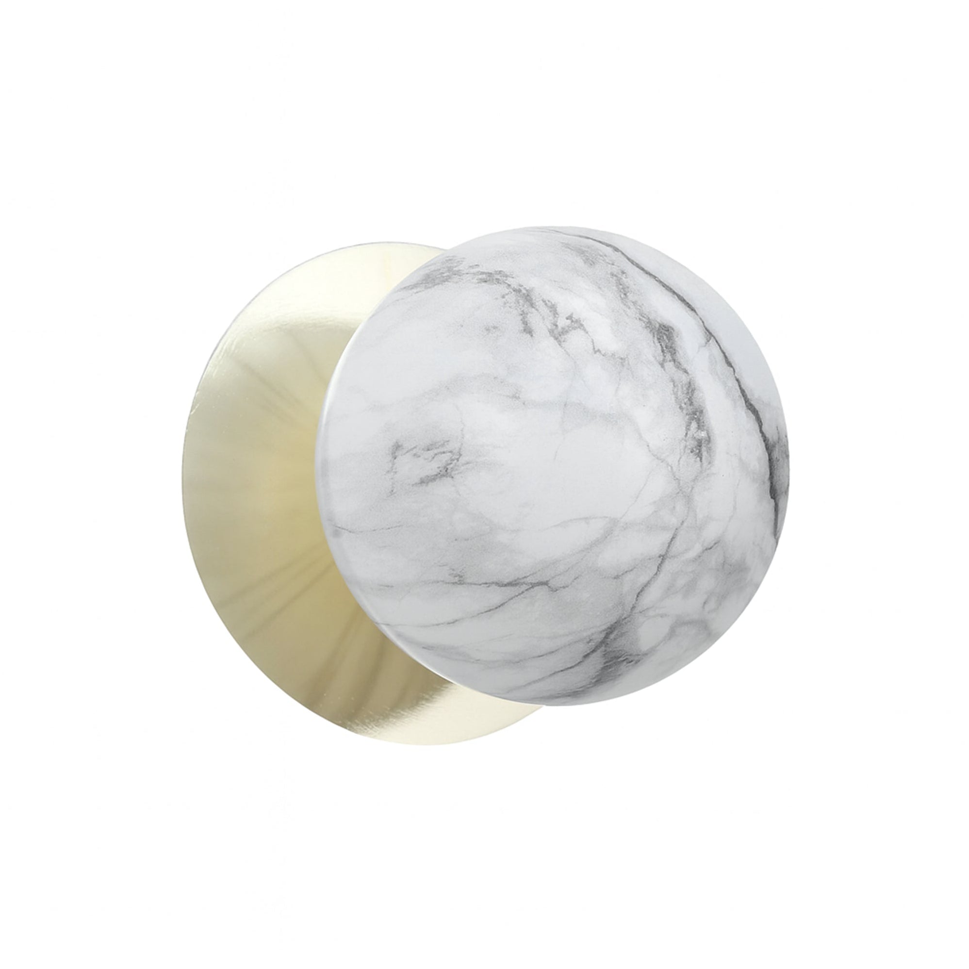 Odessa Marble Opal Glass LED Wall Light with Gold Base - White/Large ...