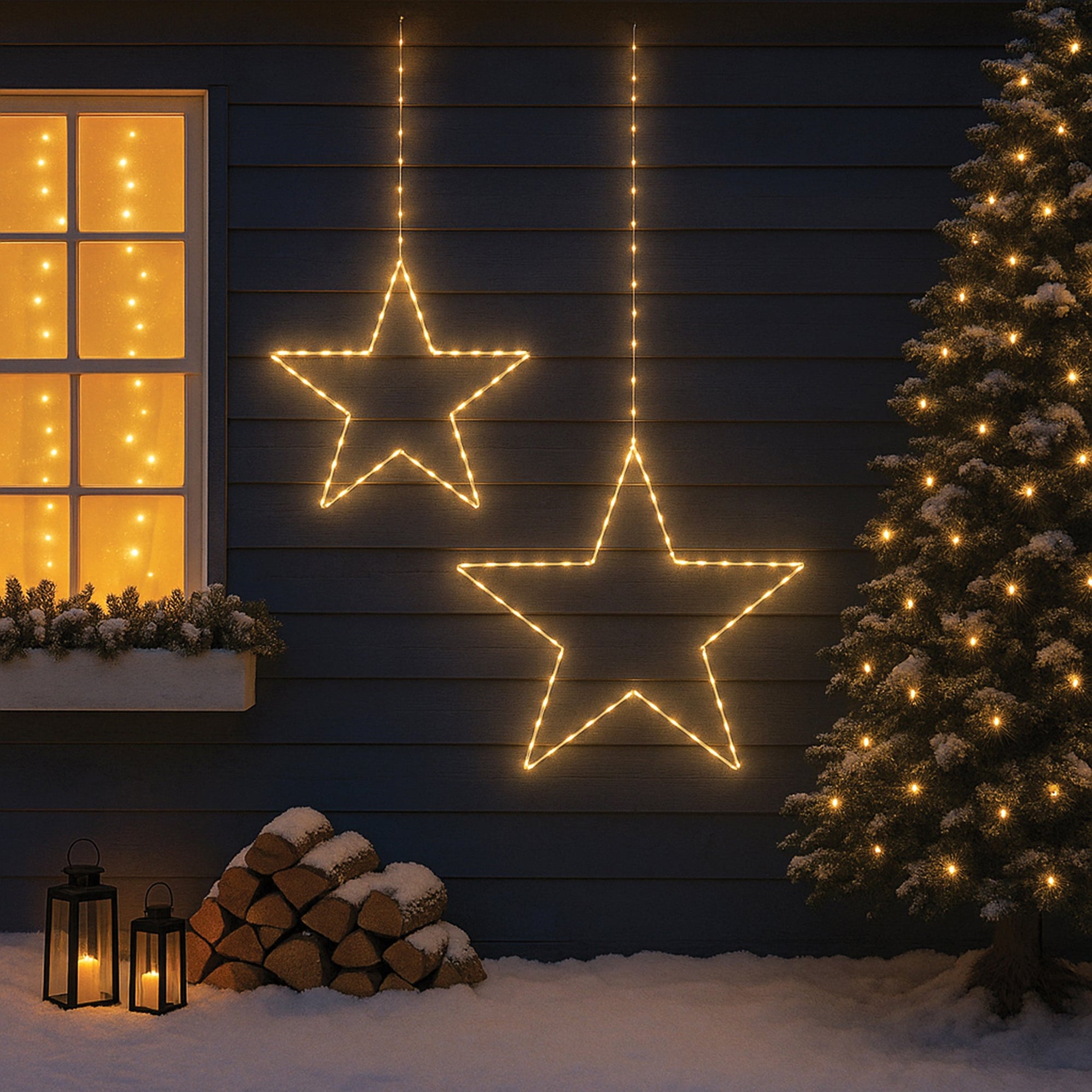2D Outdoor Hanging Star Light Duo – Lexi Lighting