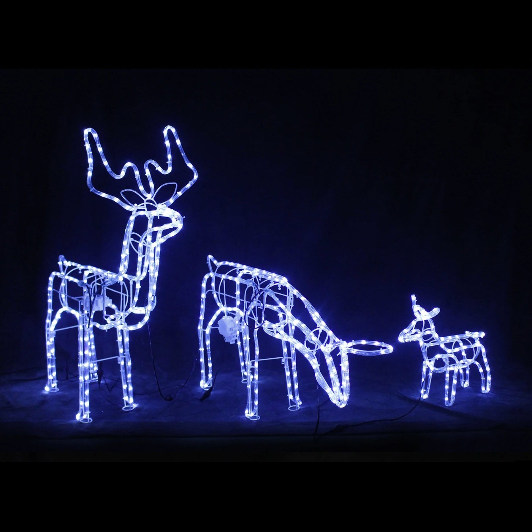 3D Illuminated LED Reindeer Family with Motor - Three Colour Options ...