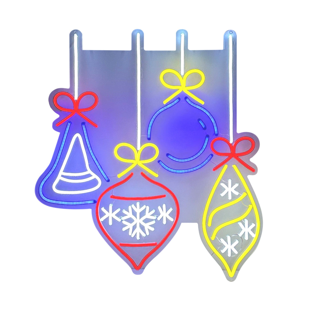 80 x 72cm Neon Hanging Baubles Sign – Lexi Lighting