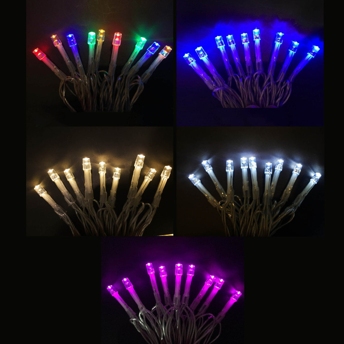 Battery Operated 50 LED String Light Clear Cable - 5 Colour Options ...