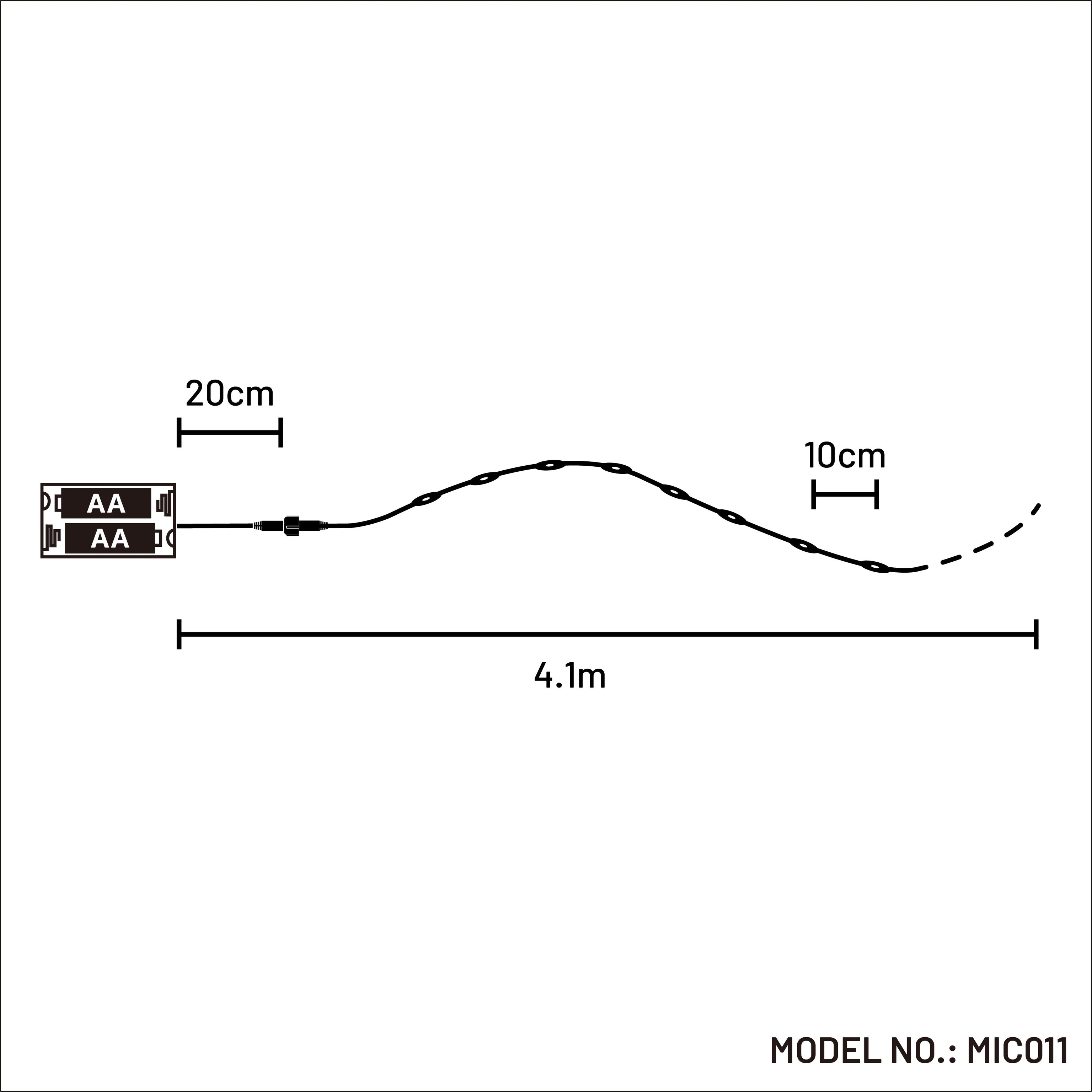 Battery Operated 40 Micro LED String Lights with Timer - 3 Colour Opti ...